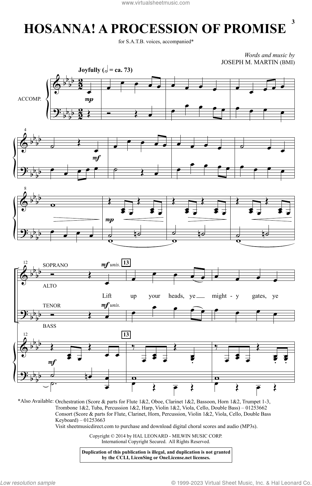 Hosanna! A Procession Of Promise sheet music for choir (SATB: soprano ...