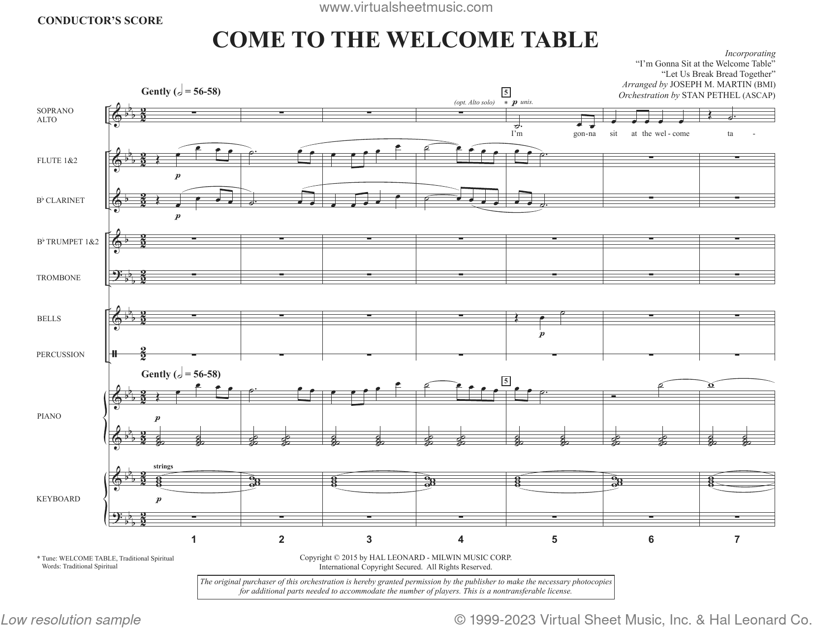 Come To The Welcome Table (Consort) sheet music (complete collection ...