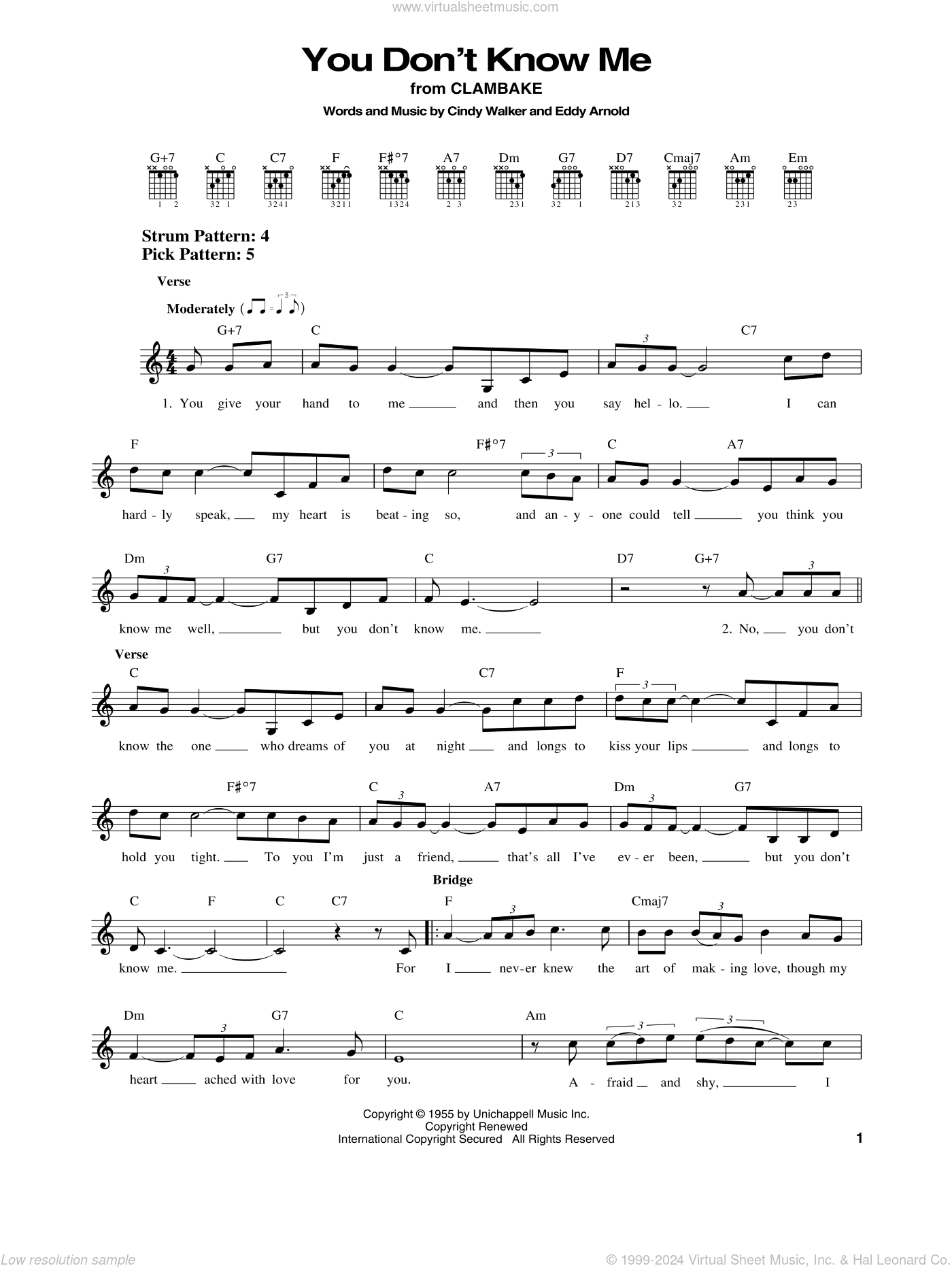 You Don't Know Me sheet music for guitar solo (chords) (PDF)