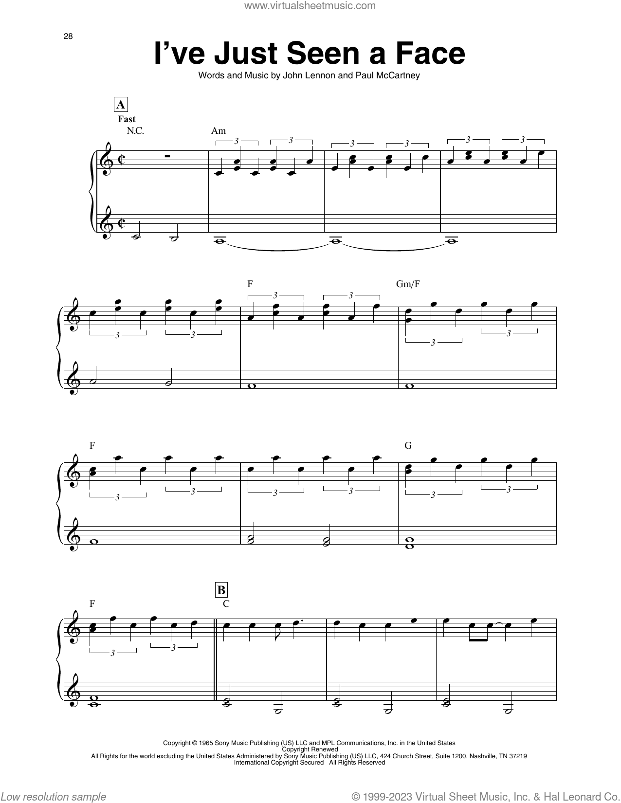 I've Just Seen A Face (arr. Maeve Gilchrist) sheet music for harp solo