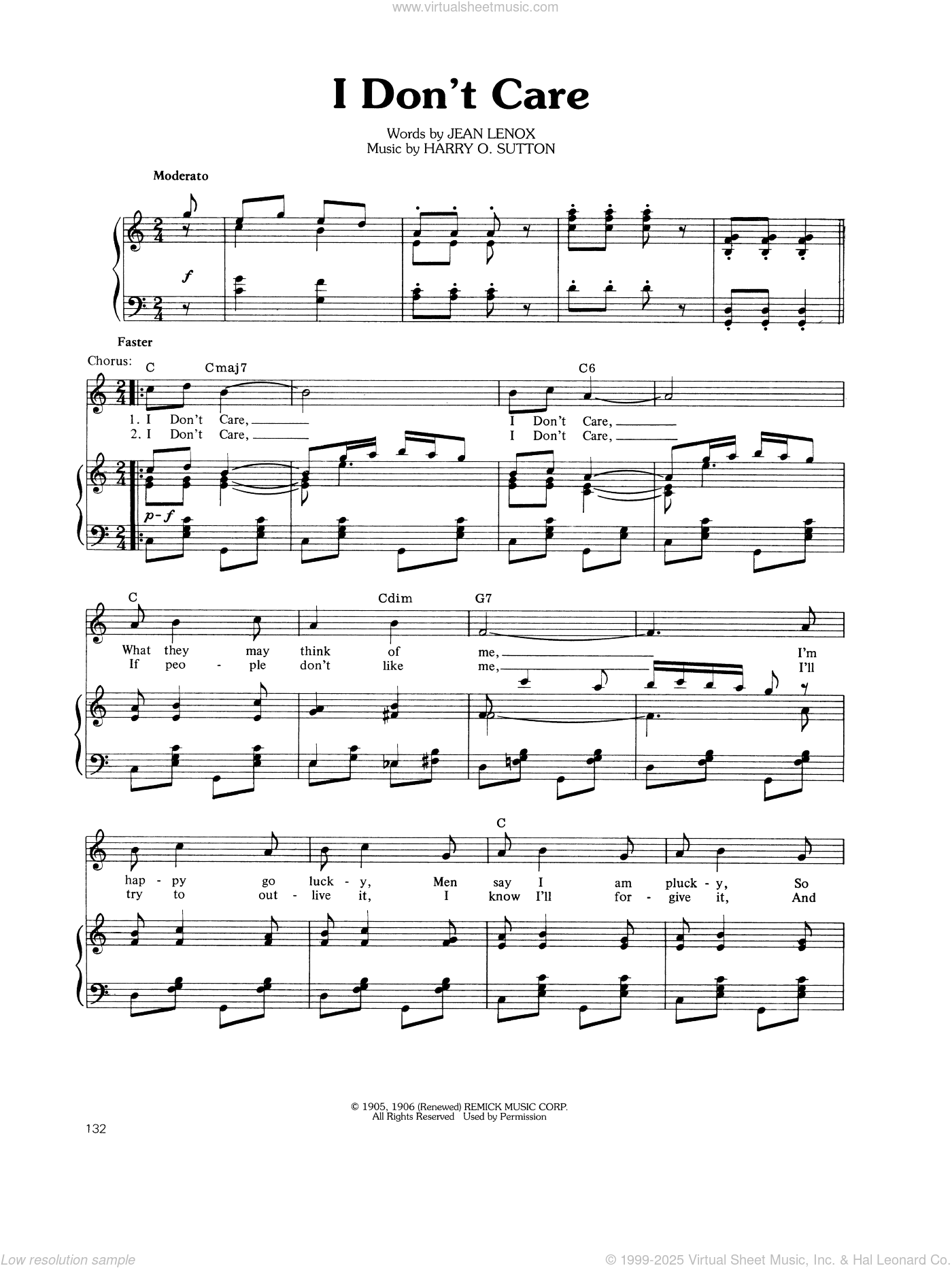 Judy Garland: I Don't Care sheet music for voice, piano or guitar
