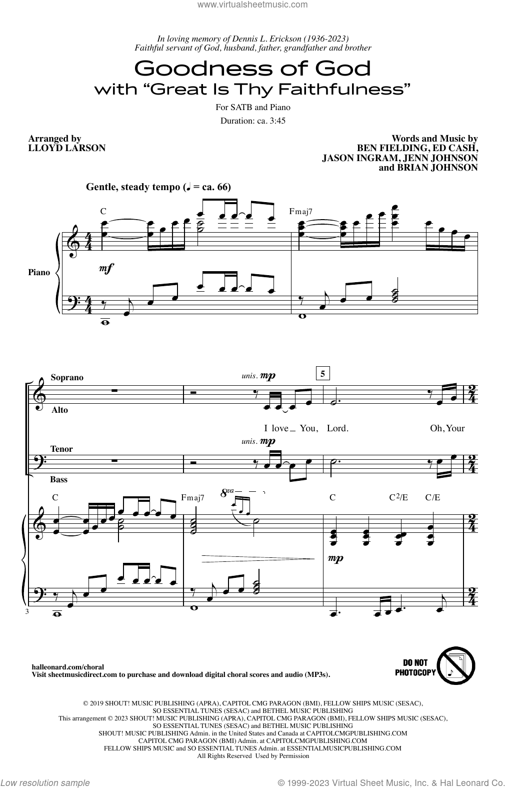 Goodness Of God (with "Great Is Thy Faithfulness") (arr. Lloyd Larson ...
