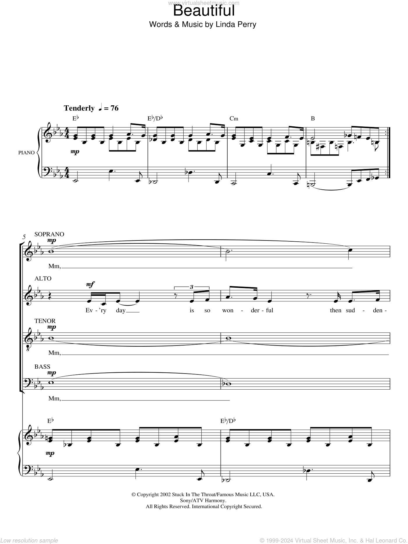 Beautiful sheet music for choir (SATB: soprano, alto, tenor, bass)