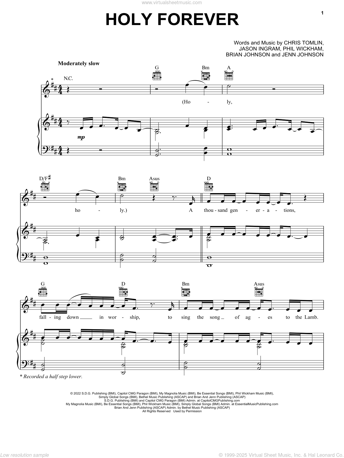 Holy Forever sheet music for voice, piano or guitar (PDF)