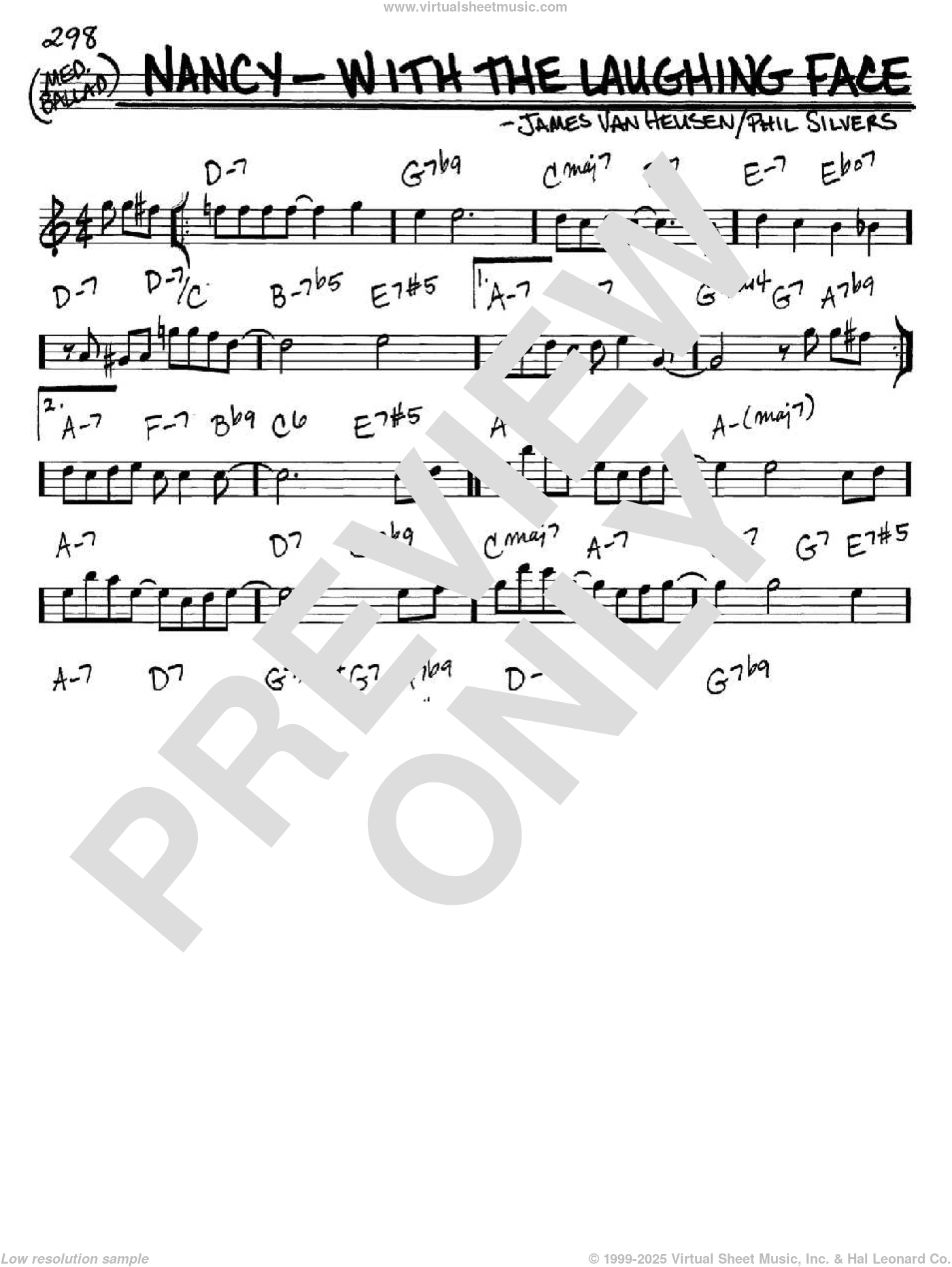 Van Heusen - Nancy With The Laughing Face sheet music (real book ...