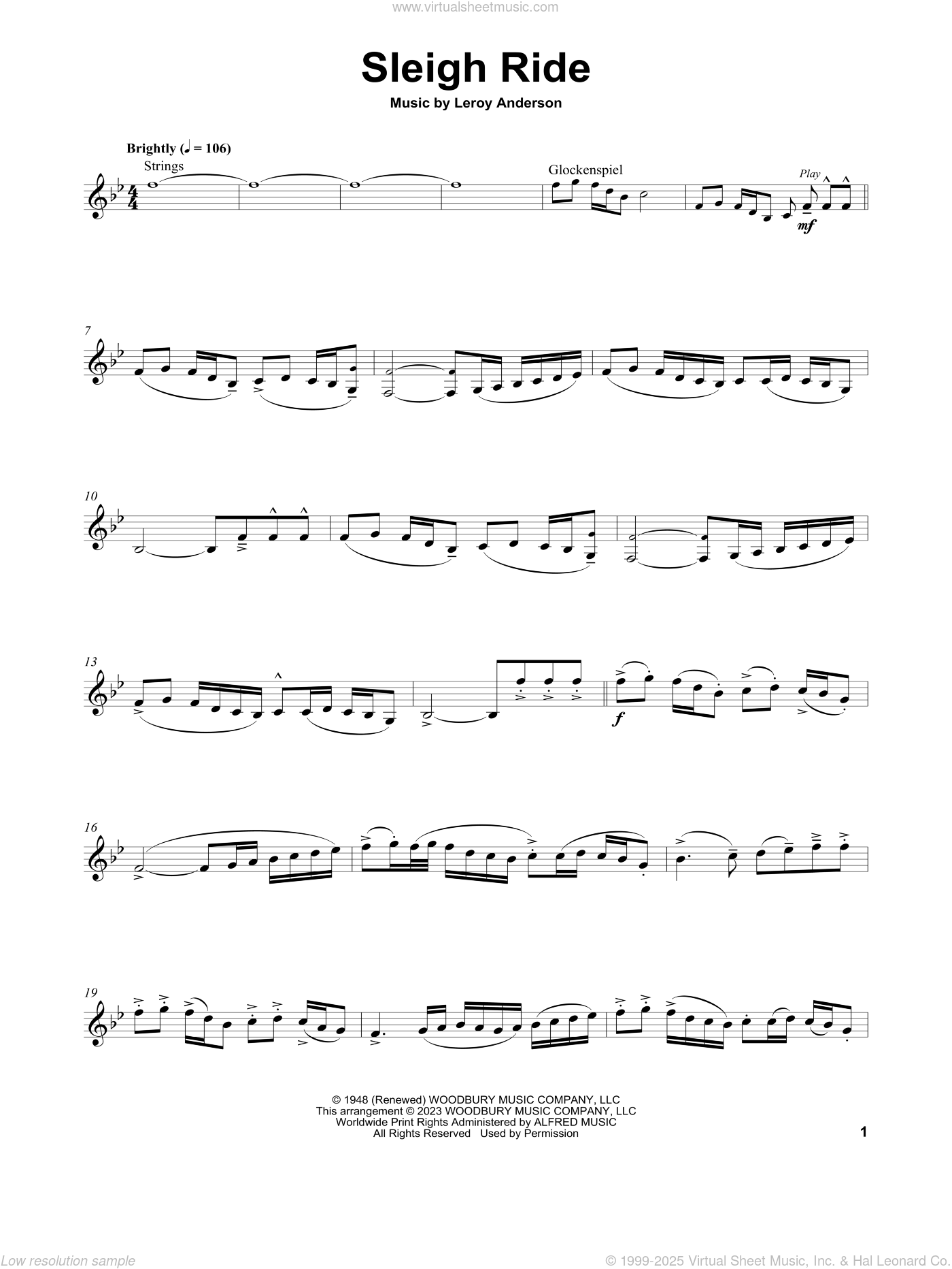 Lindsey Stirling: Sleigh Ride sheet music for two violins (duets ...