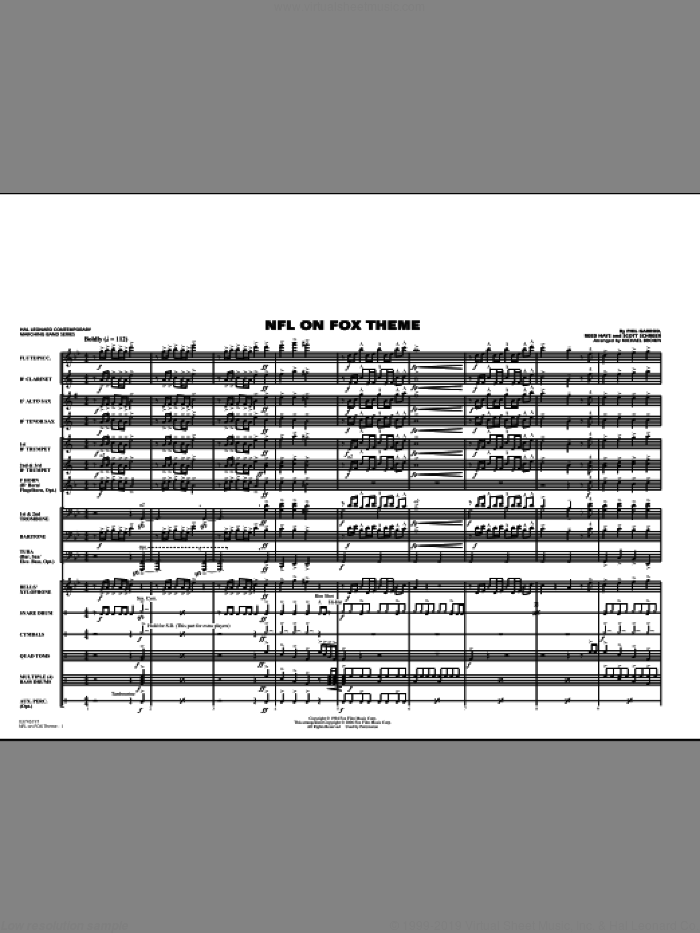 NFL On Fox sheet music (complete collection) for marching band