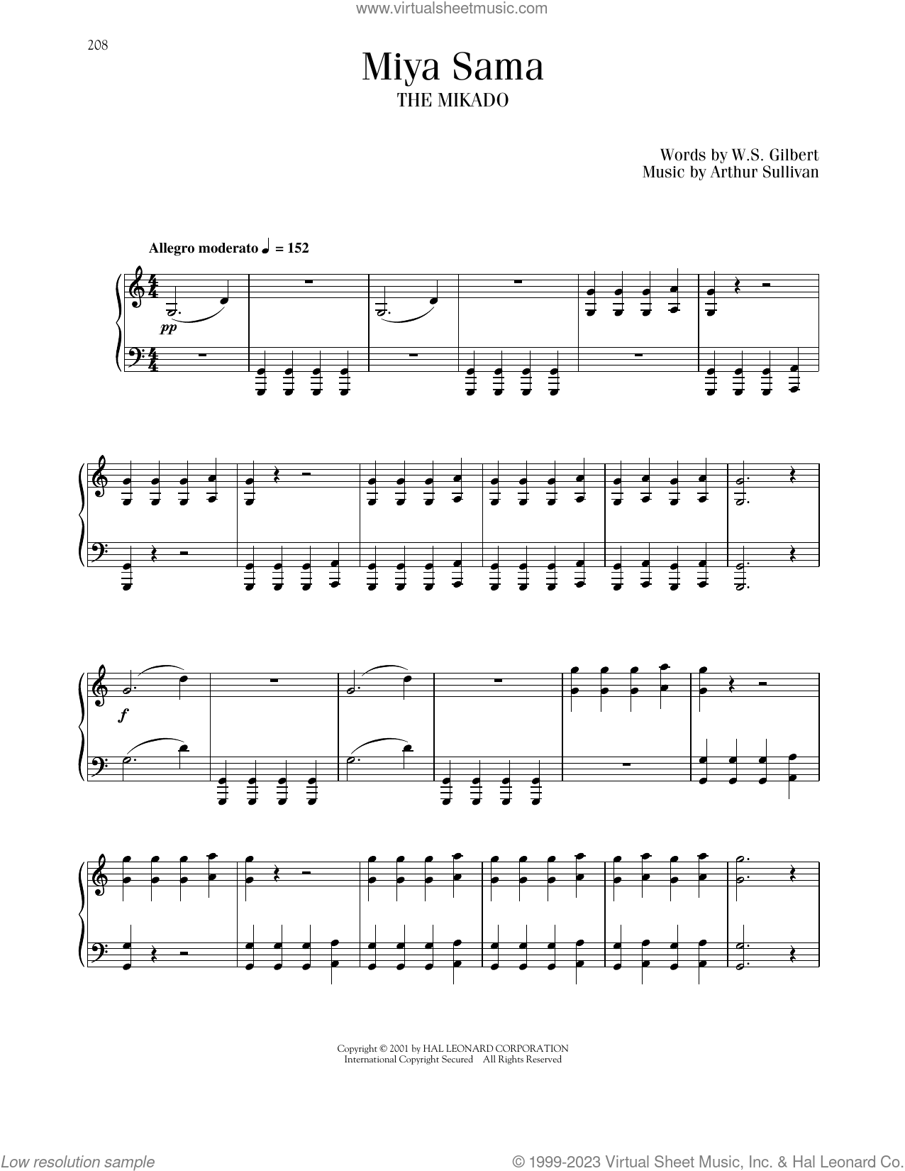 Miya Sama sheet music for voice and piano (PDF)