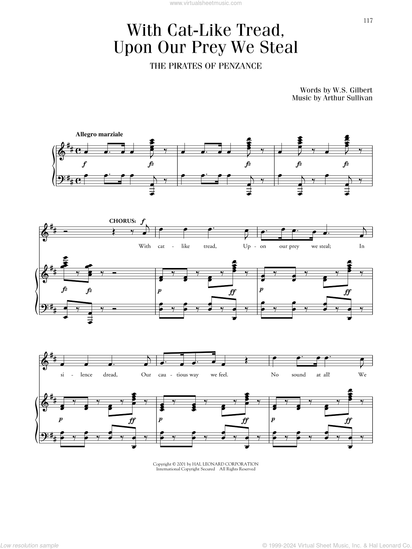 With Cat-Like Tread (from The Pirates Of Penzance) sheet music for ...