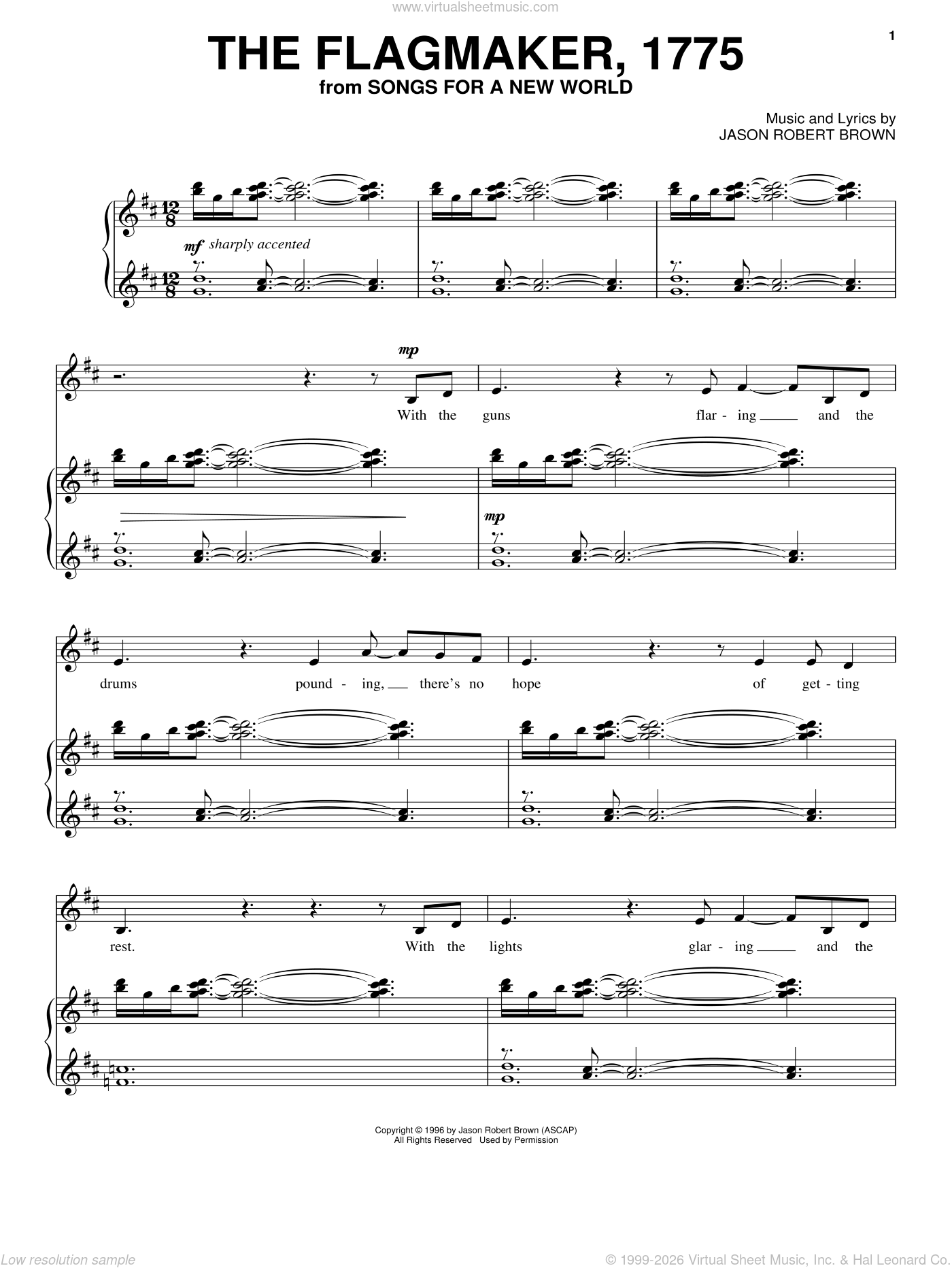 The Flagmaker, 1775 (from Songs for a New World) sheet music for voice ...