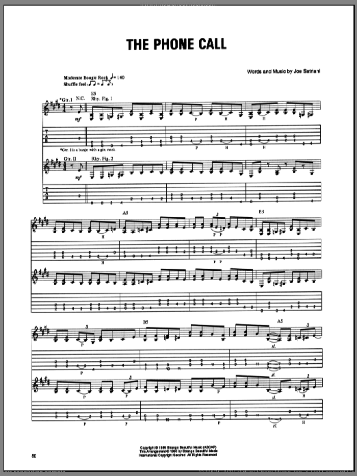The Phone Call sheet music for guitar (tablature) (PDF)