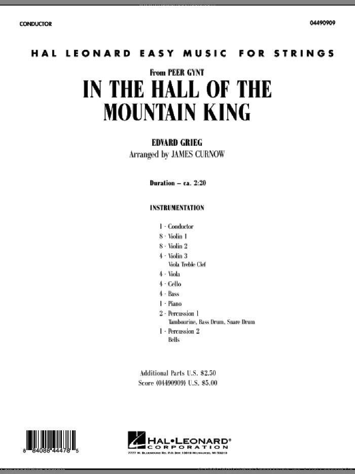 In the Hall of the Mountain King sheet music (complete collection) for ...