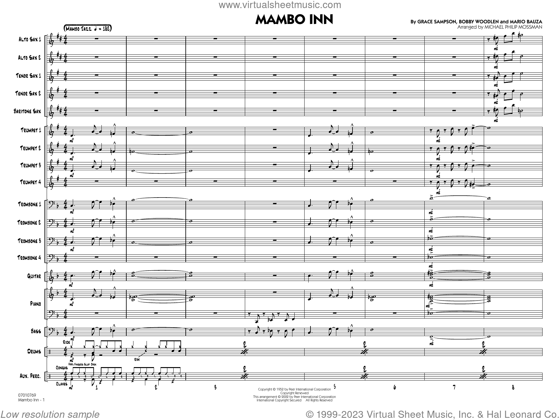 Mambo Inn (arr. Michael Philip Mossman) sheet music (complete ...