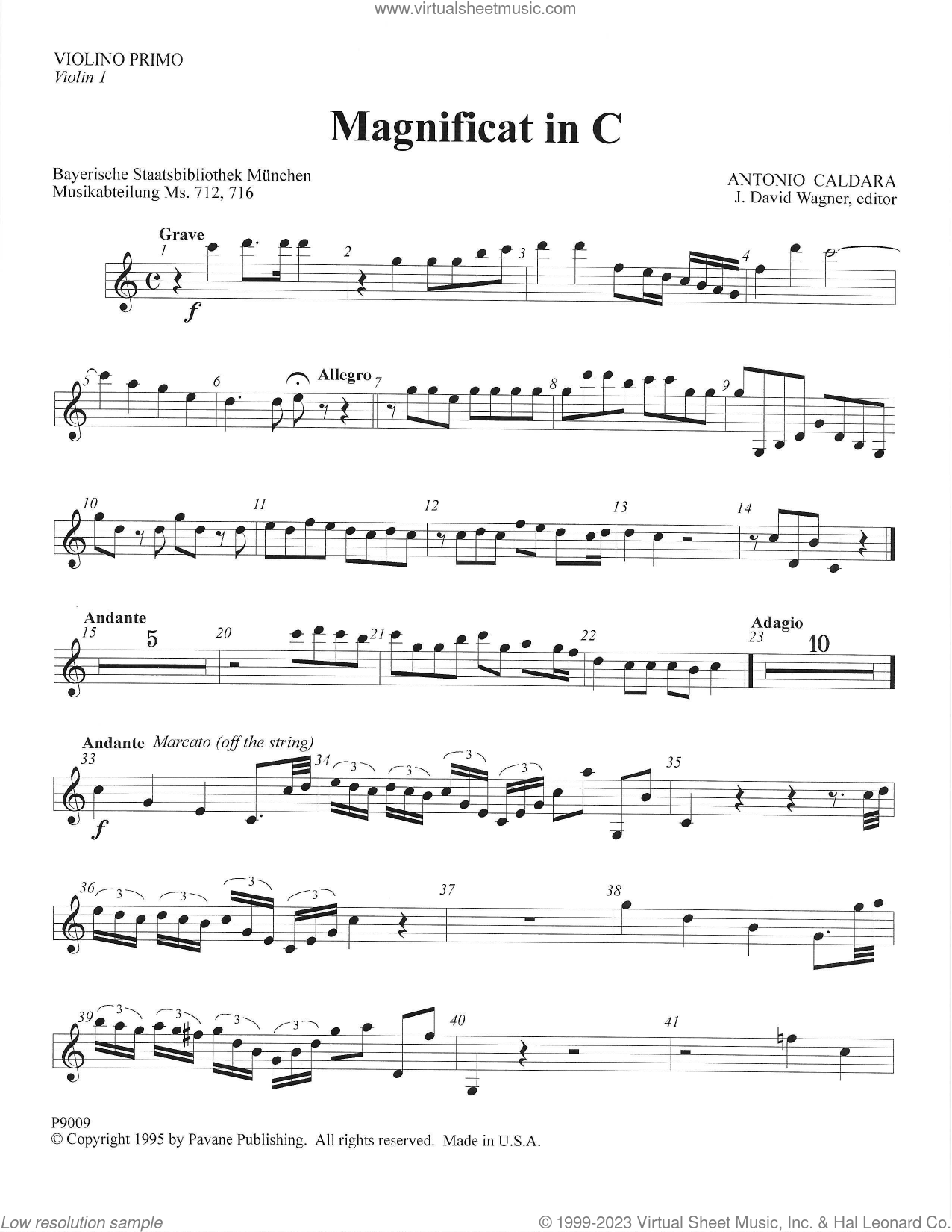 Magnificat In C (complete set of parts) sheet music for orchestra/band ...