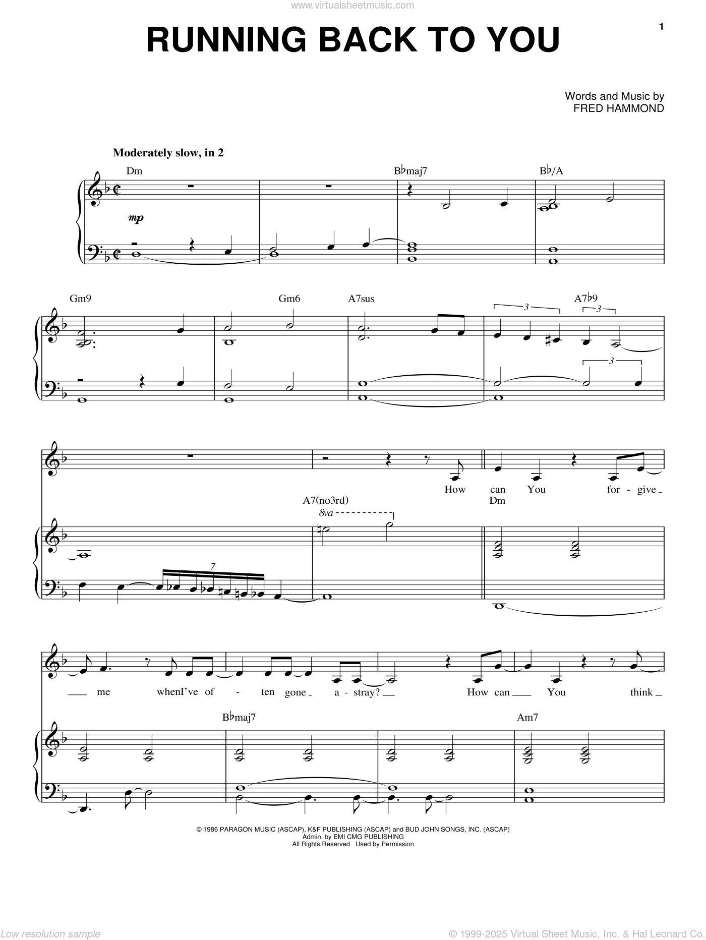 Running Back To You sheet music for voice, piano or guitar (PDF)