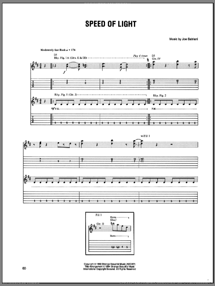 Speed Of Light sheet music for guitar (tablature) (PDF)