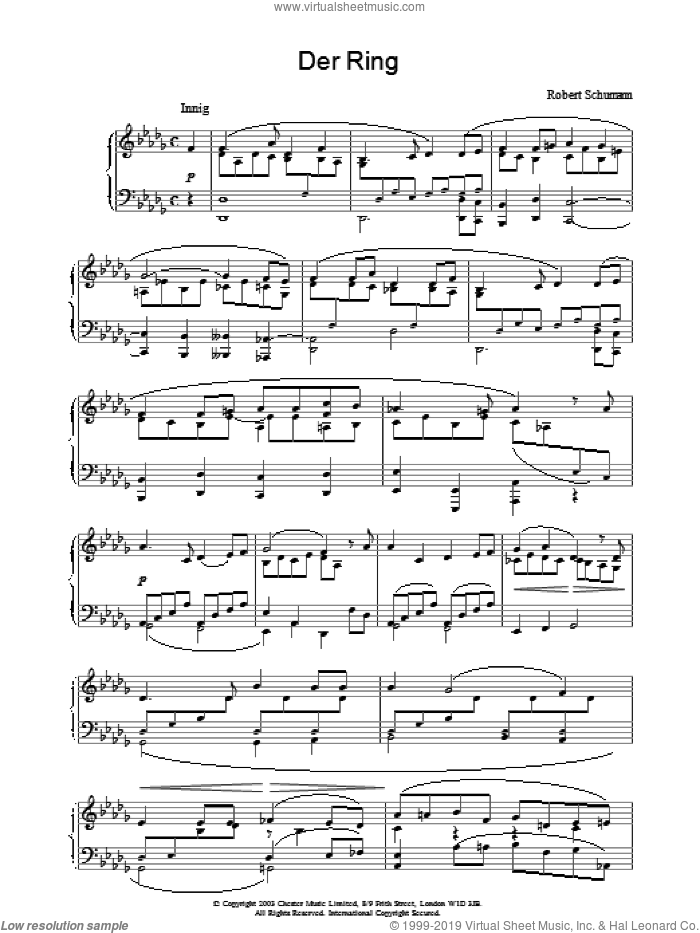 Der Ring sheet music for piano solo (PDF-interactive)