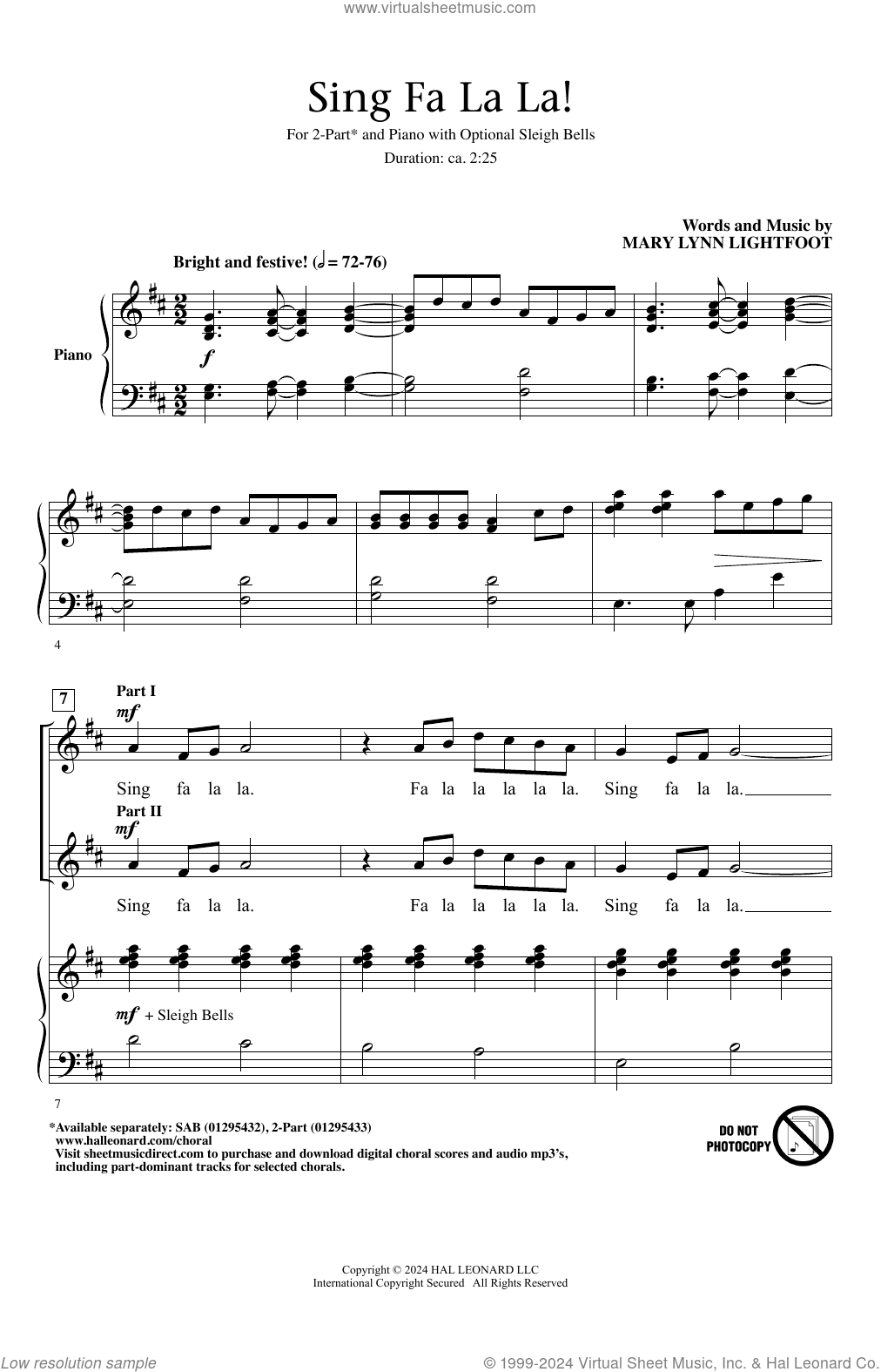 Sing Fa La La! sheet music for choir (2-Part) (PDF)
