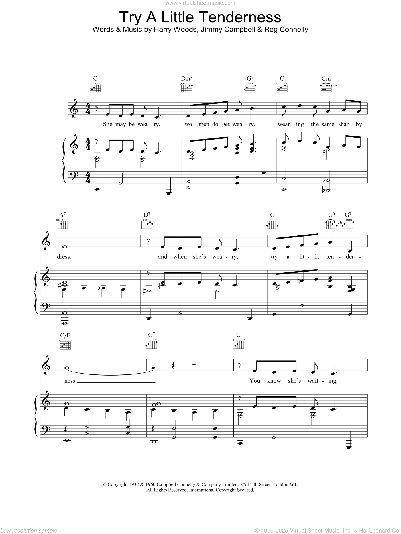 The Commitments: Try A Little Tenderness sheet music for voice, piano ...