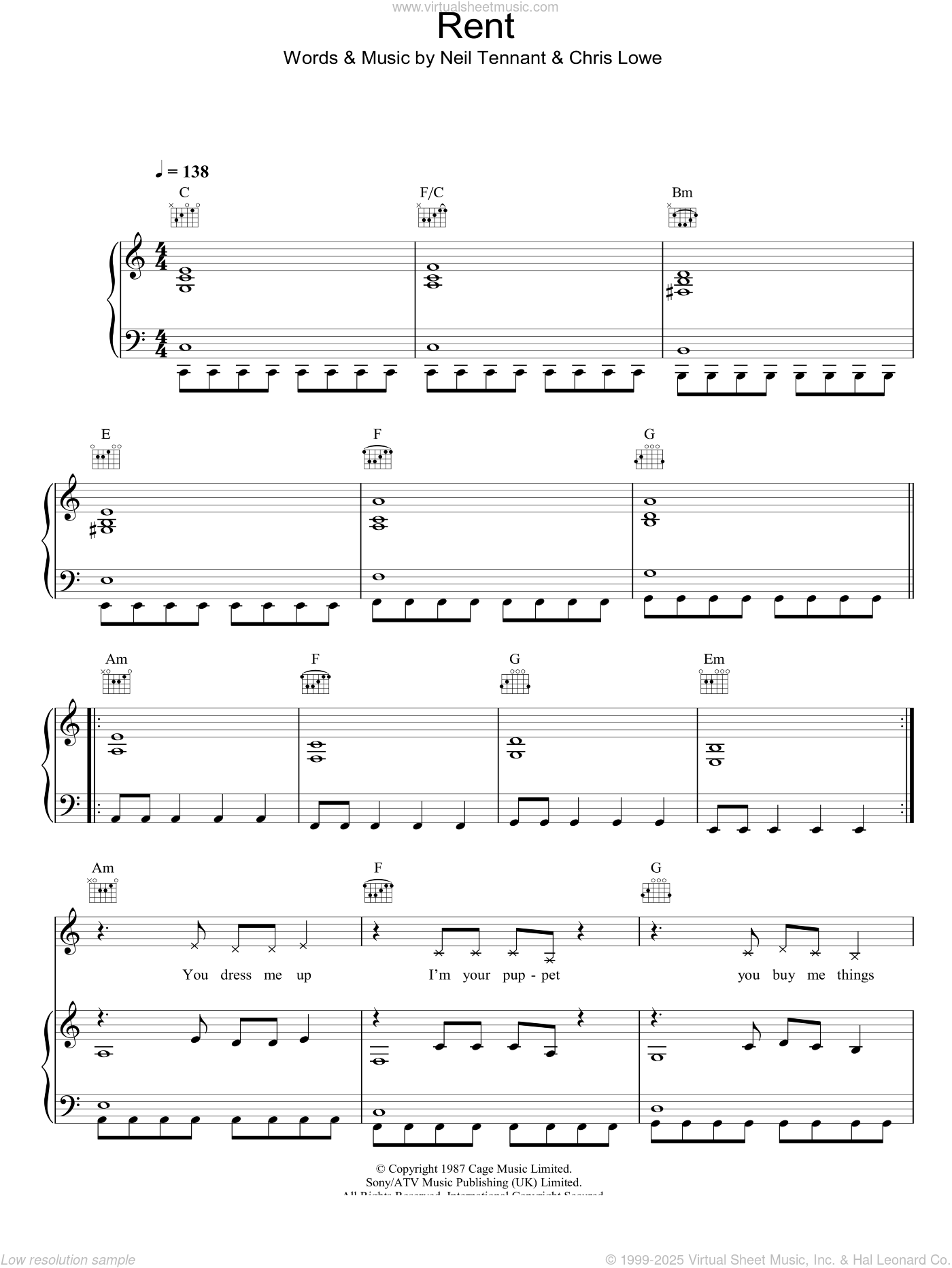Rent sheet music for voice, piano or guitar (PDF)