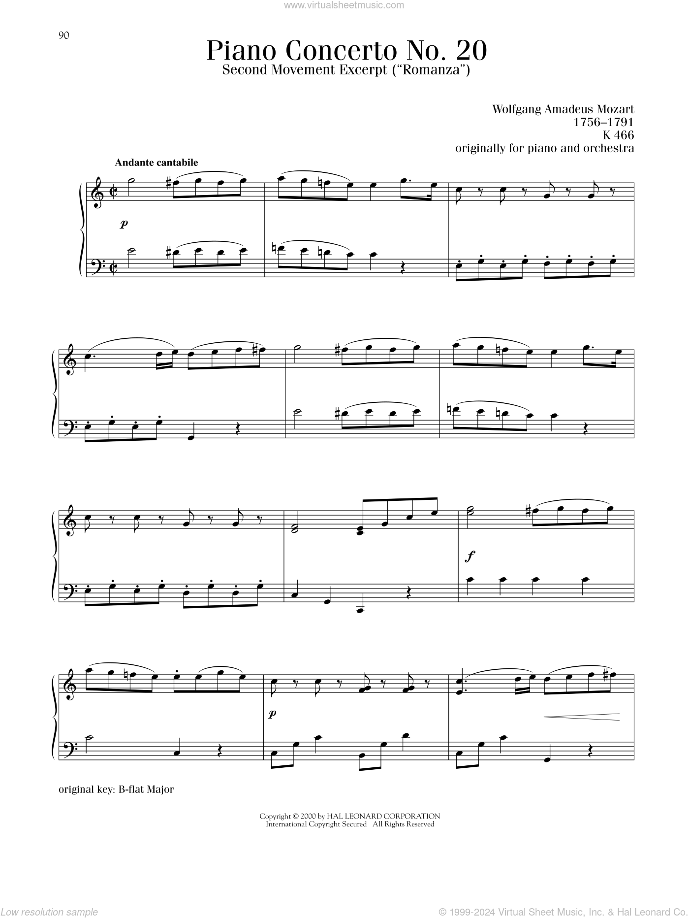 Mozart: Piano Concerto No. 20, Second Movement ("Romanza") Excerpt ...