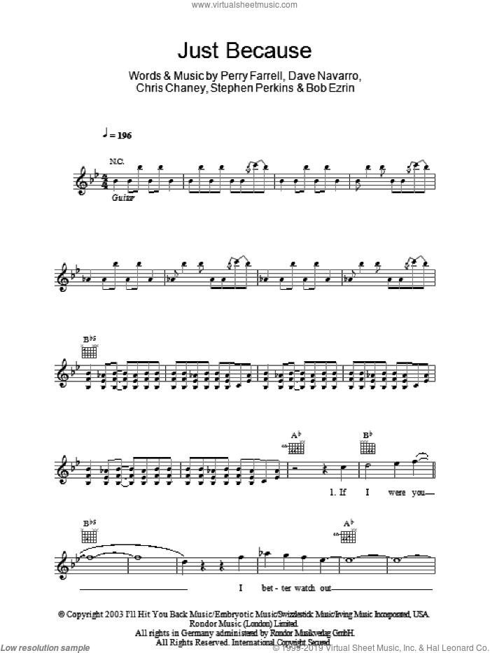 Just Because sheet music (fake book) (PDF)