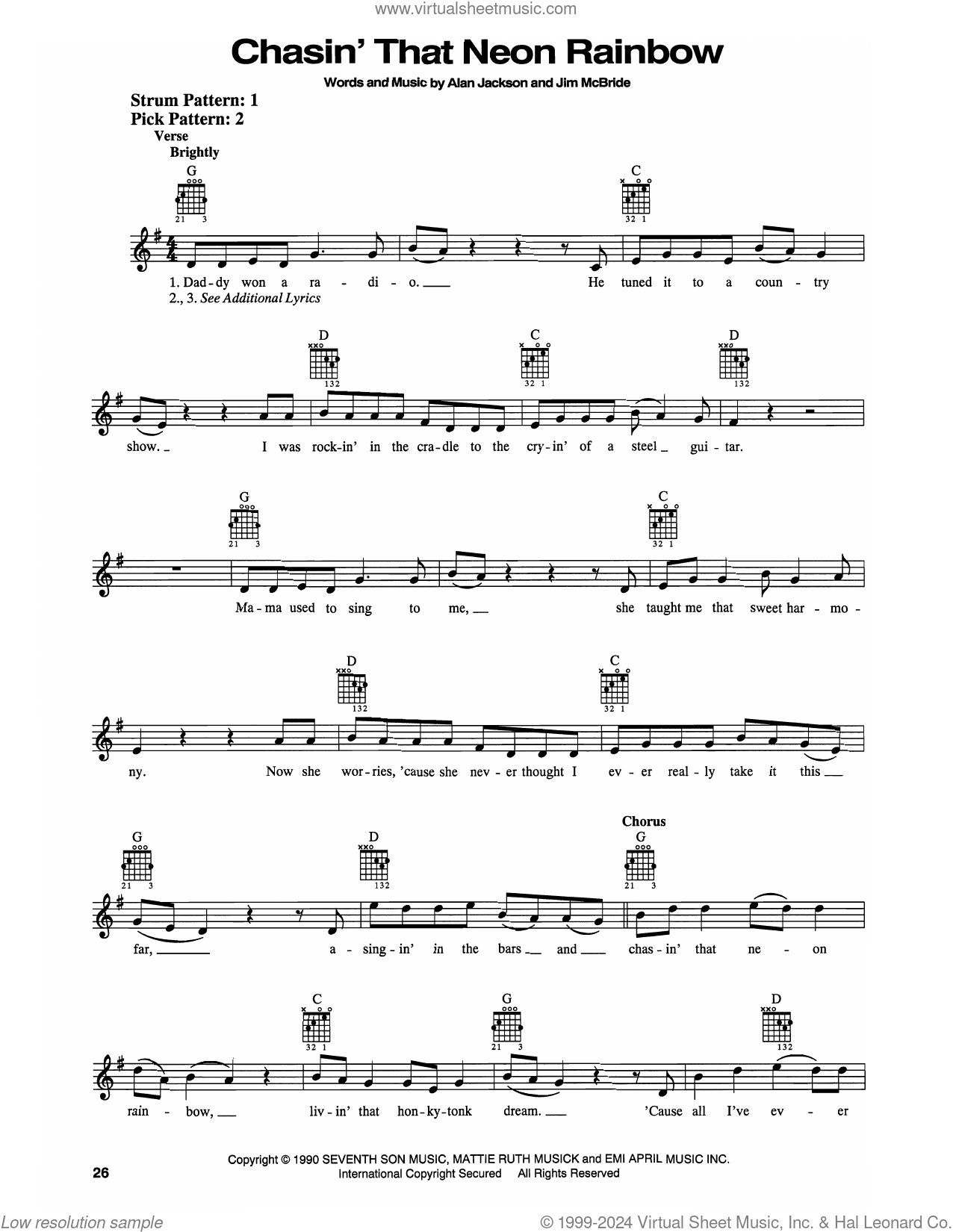 Chasin' That Neon Rainbow sheet music for guitar solo (chords)