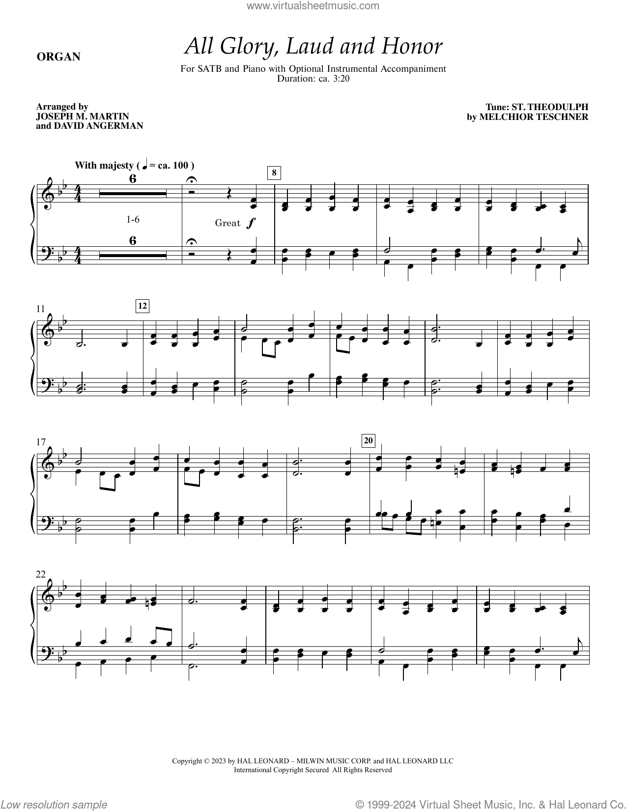 All Glory, Laud and Honor sheet music (from All Glory, Laud and Honor ...
