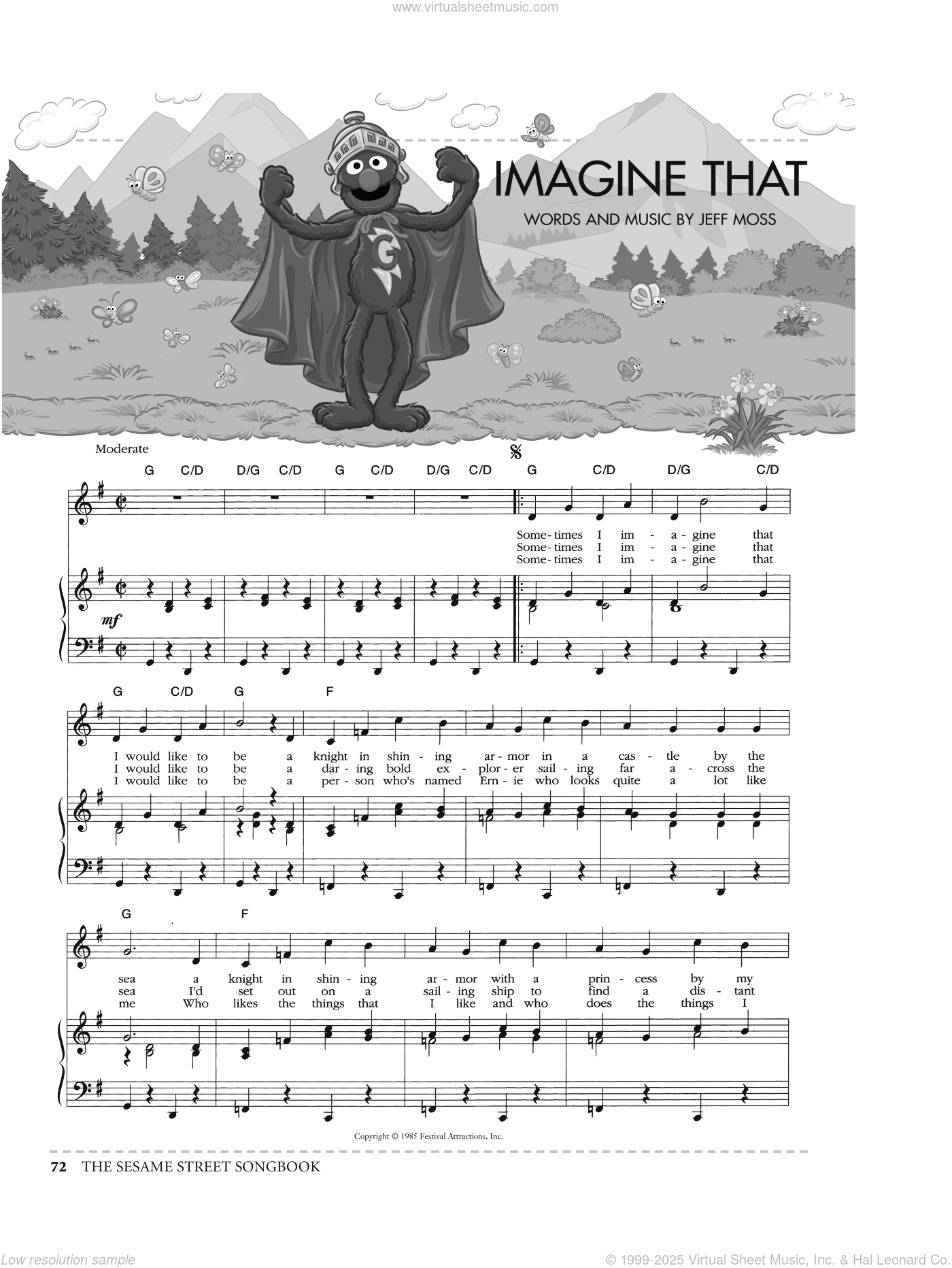 Imagine That (from Sesame Street) sheet music for voice, piano or guitar