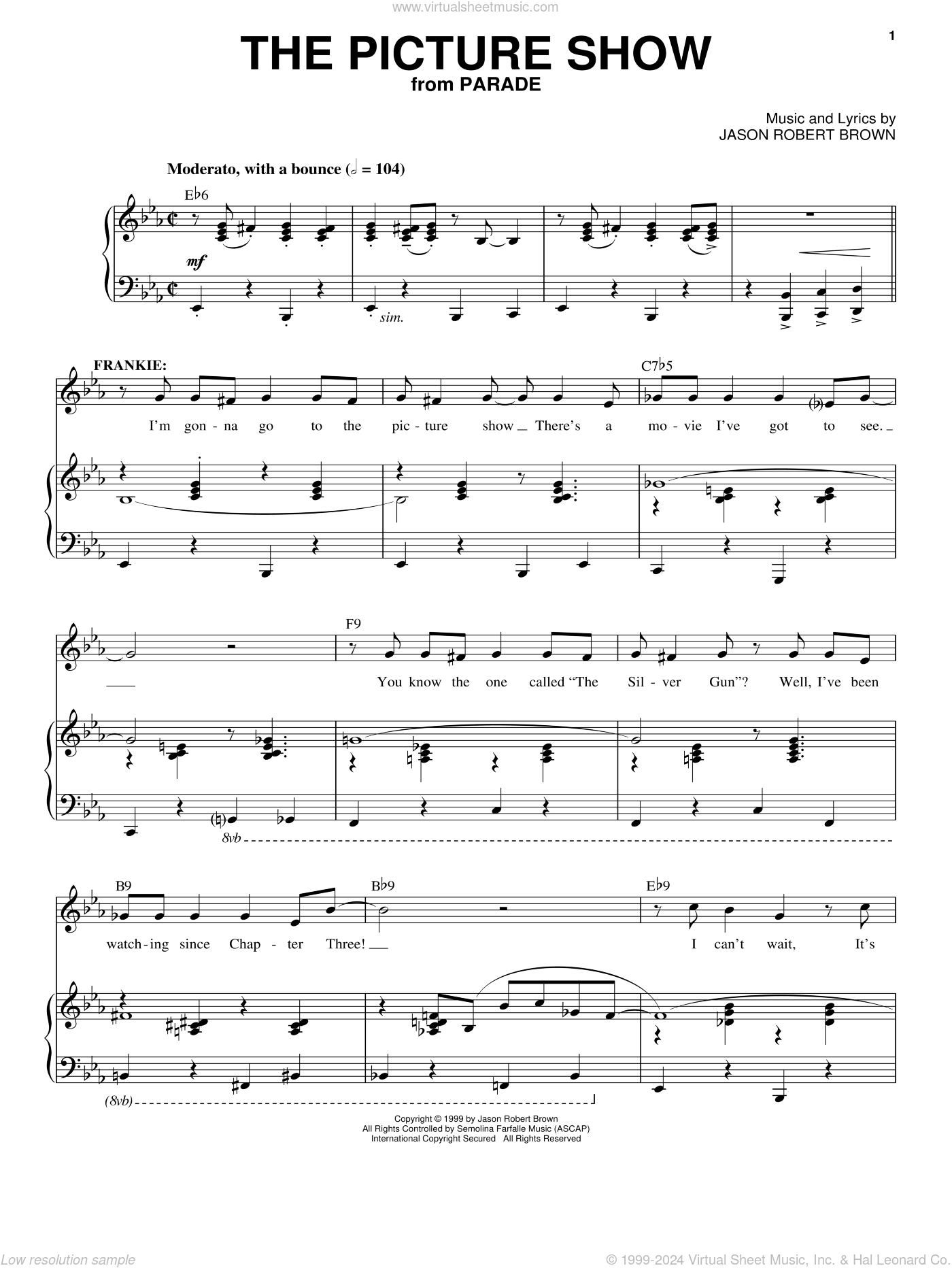 The Picture Show (from Parade) sheet music for voice and piano