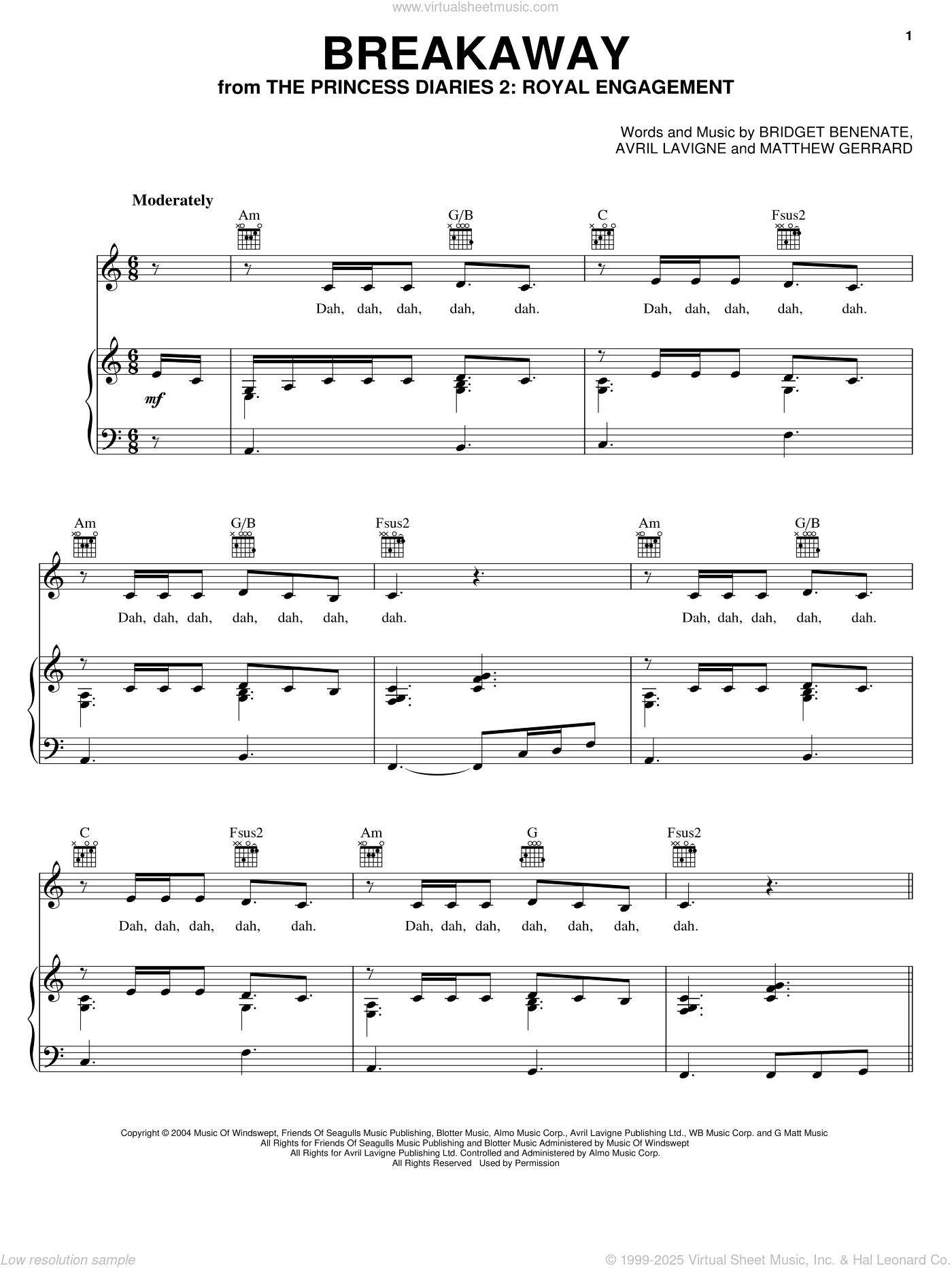 Kelly Clarkson: Breakaway sheet music for voice, piano or guitar