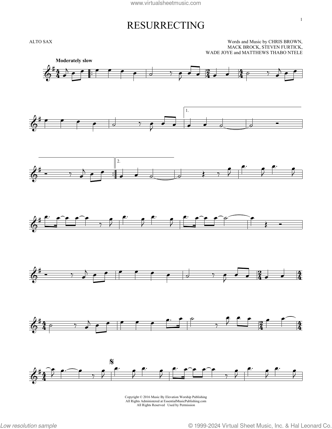Resurrecting sheet music for alto saxophone solo (PDF)