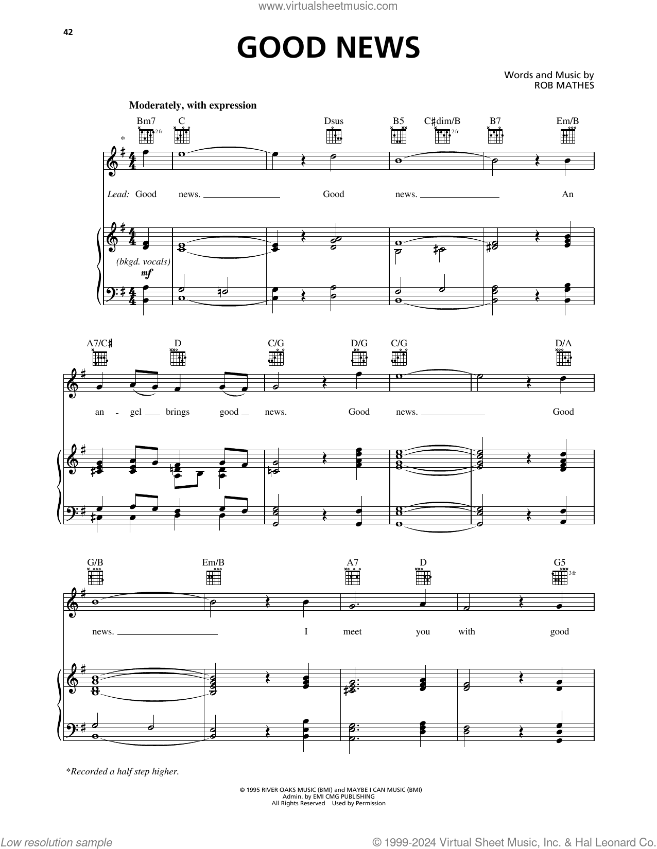 Robert Mathes: Good News sheet music for voice, piano or guitar