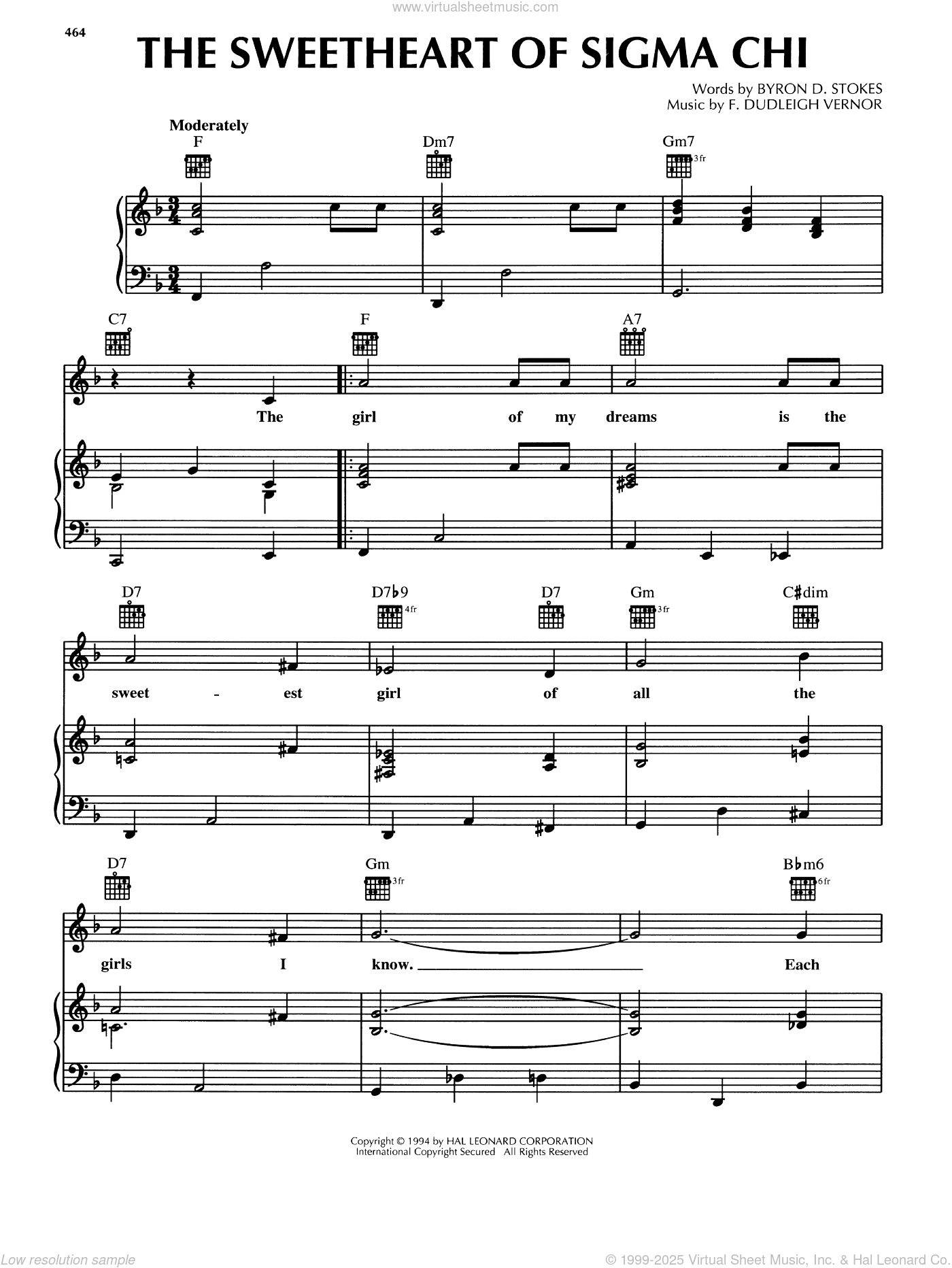 The Sweetheart Of Sigma Chi sheet music for voice, piano or guitar