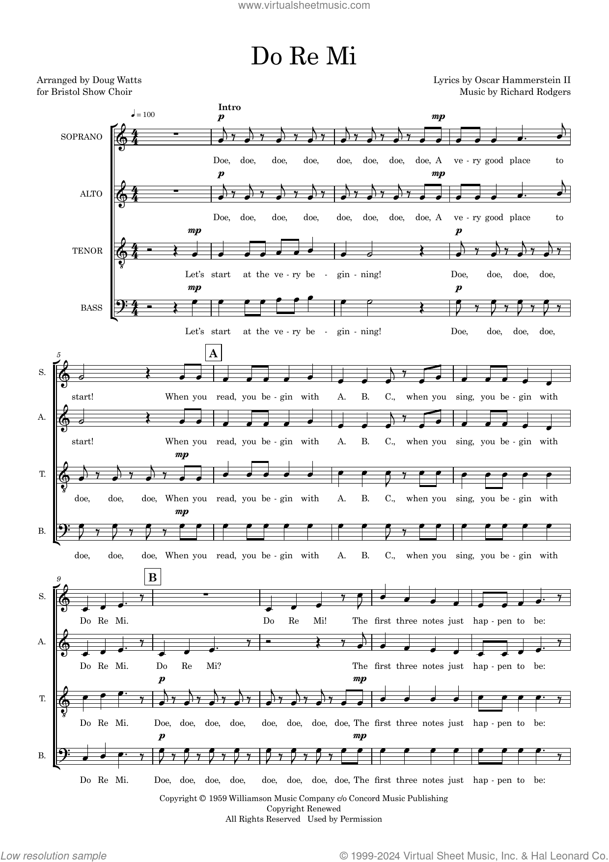 Do Re Mi (arr. Doug Watts) sheet music for choir (SATB: soprano, alto ...