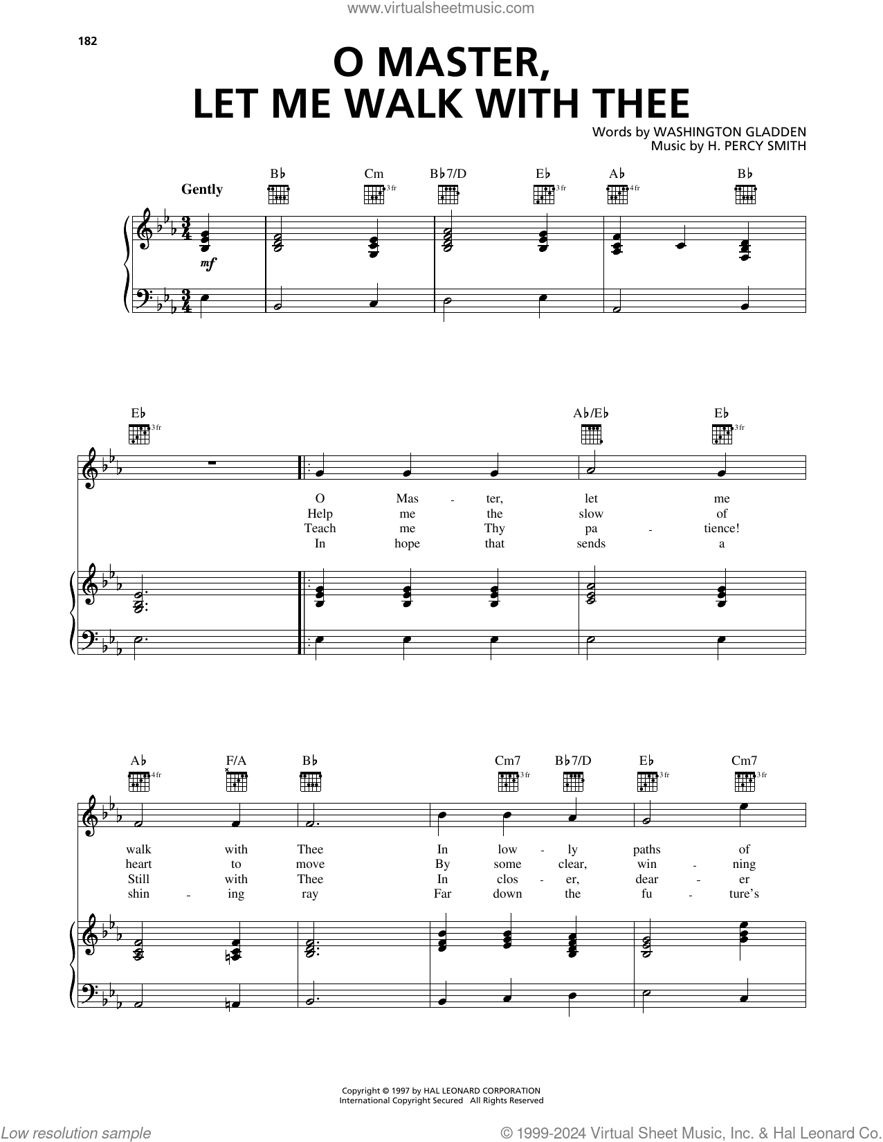 O Master, Let Me Walk With Thee sheet music for voice, piano or guitar