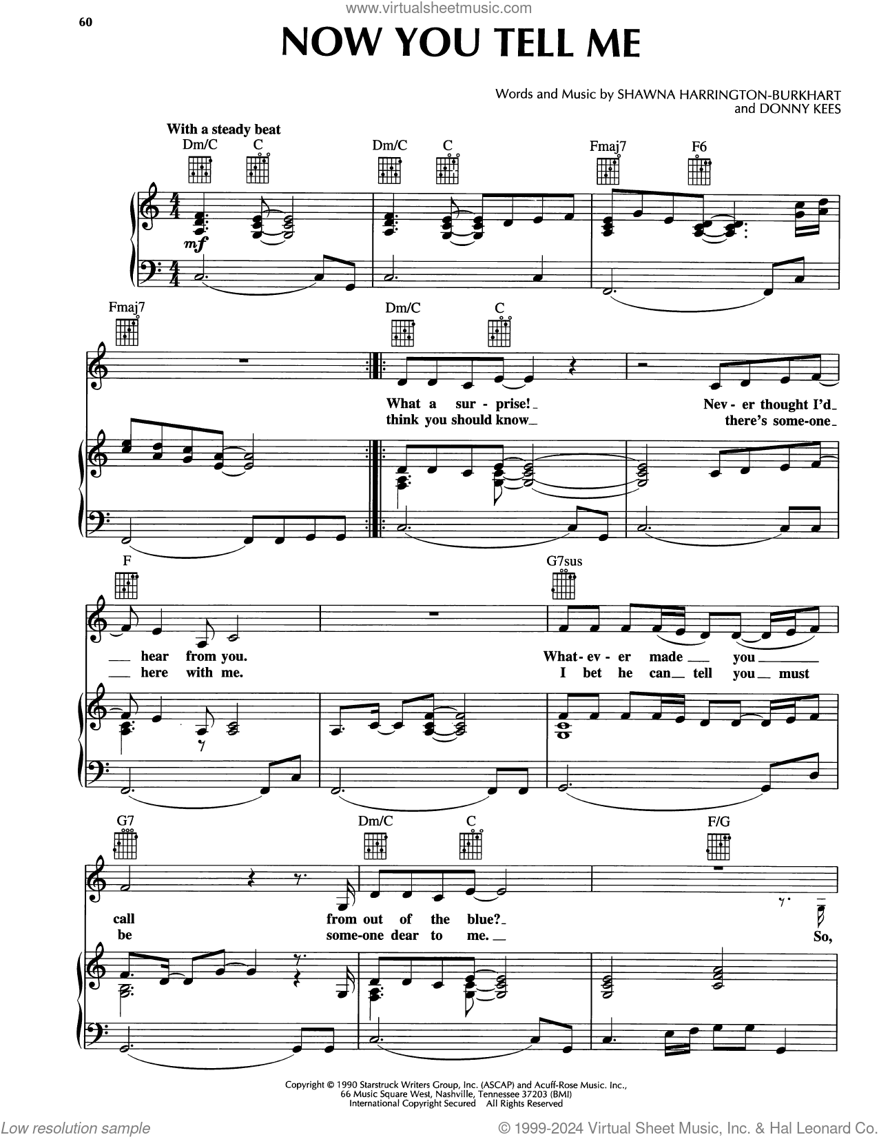 Now You Tell Me sheet music for voice, piano or guitar (PDF)