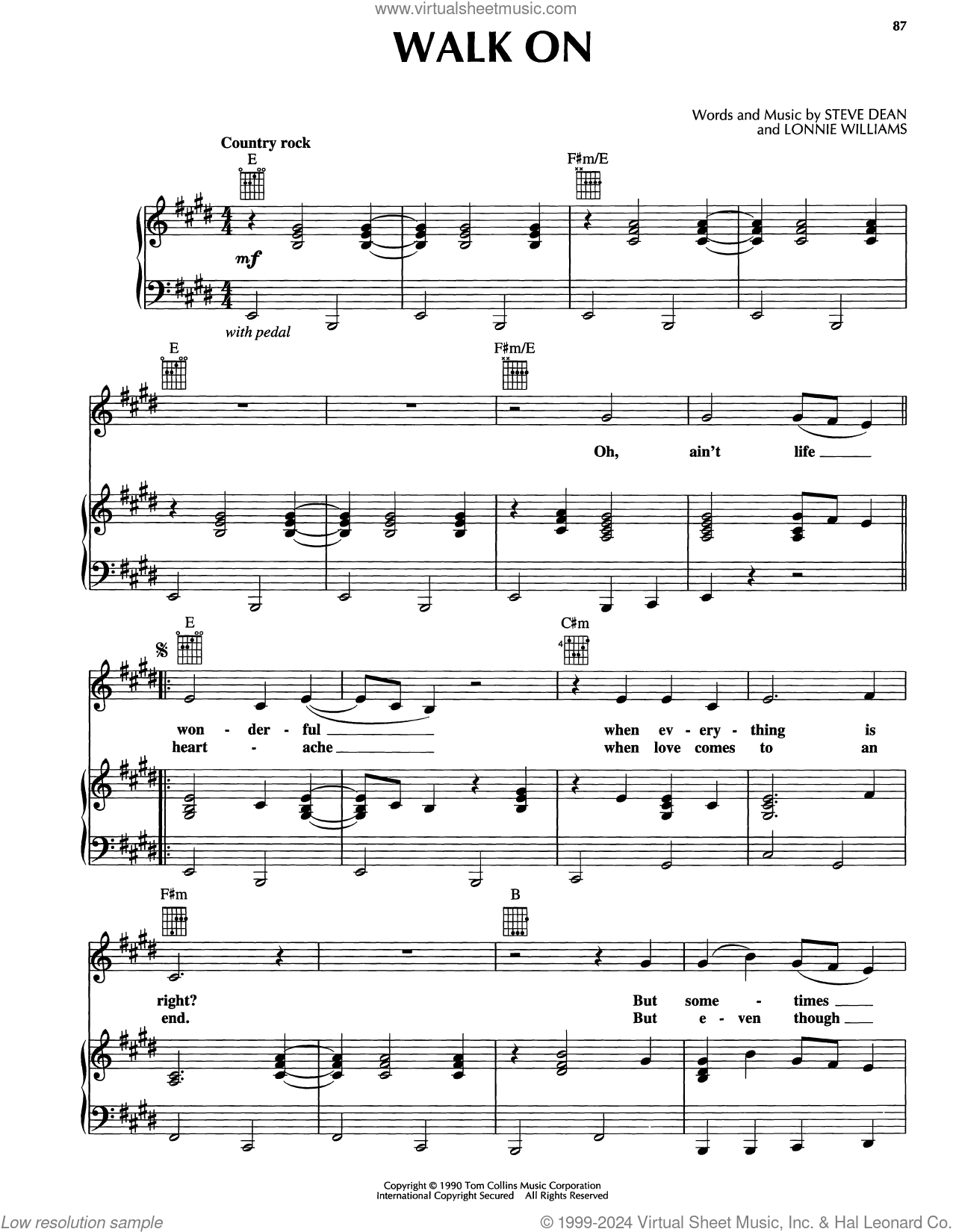 Reba McEntire: Walk On sheet music for voice, piano or guitar
