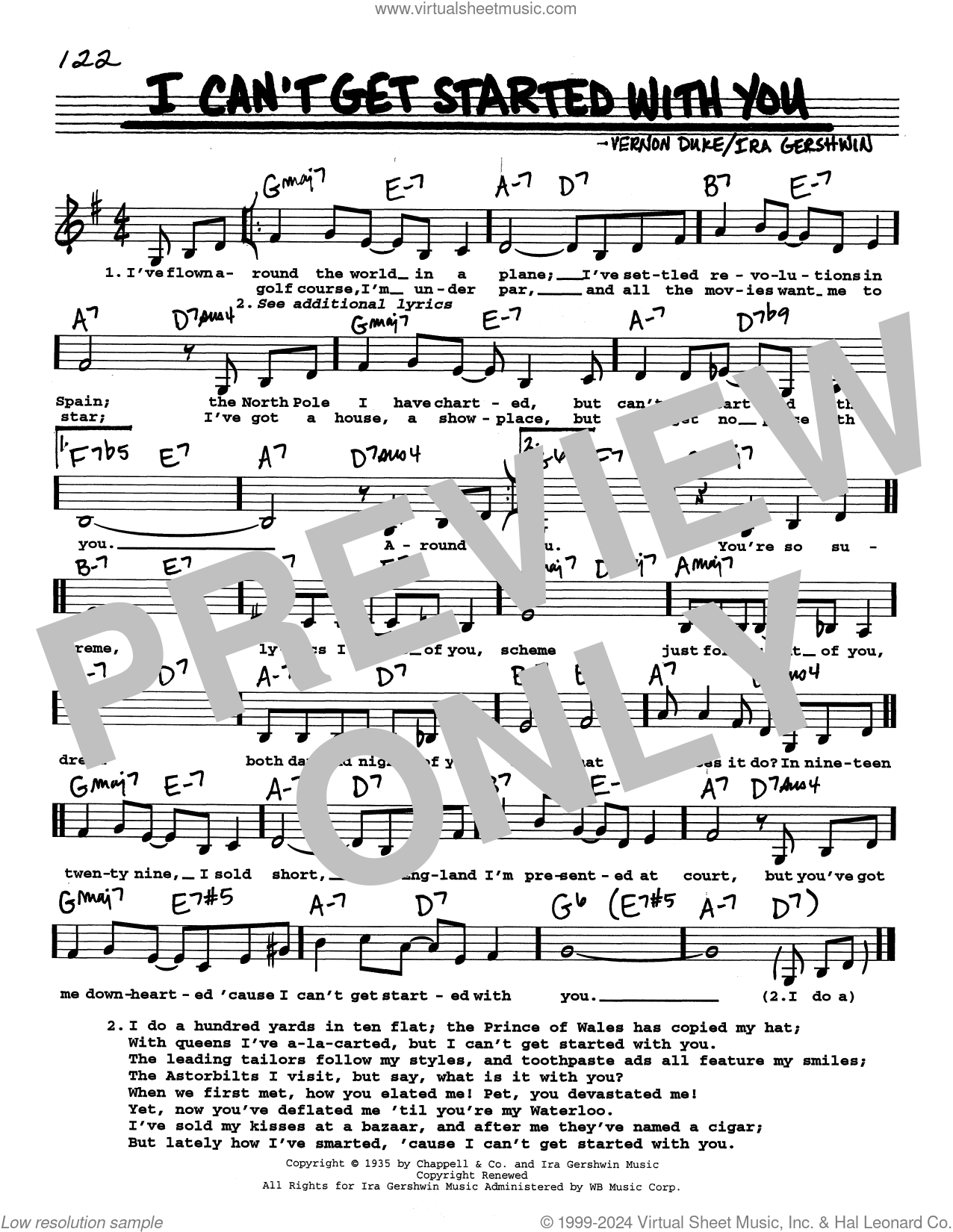 I Can't Get Started (Low Voice) sheet music (real book with lyrics)