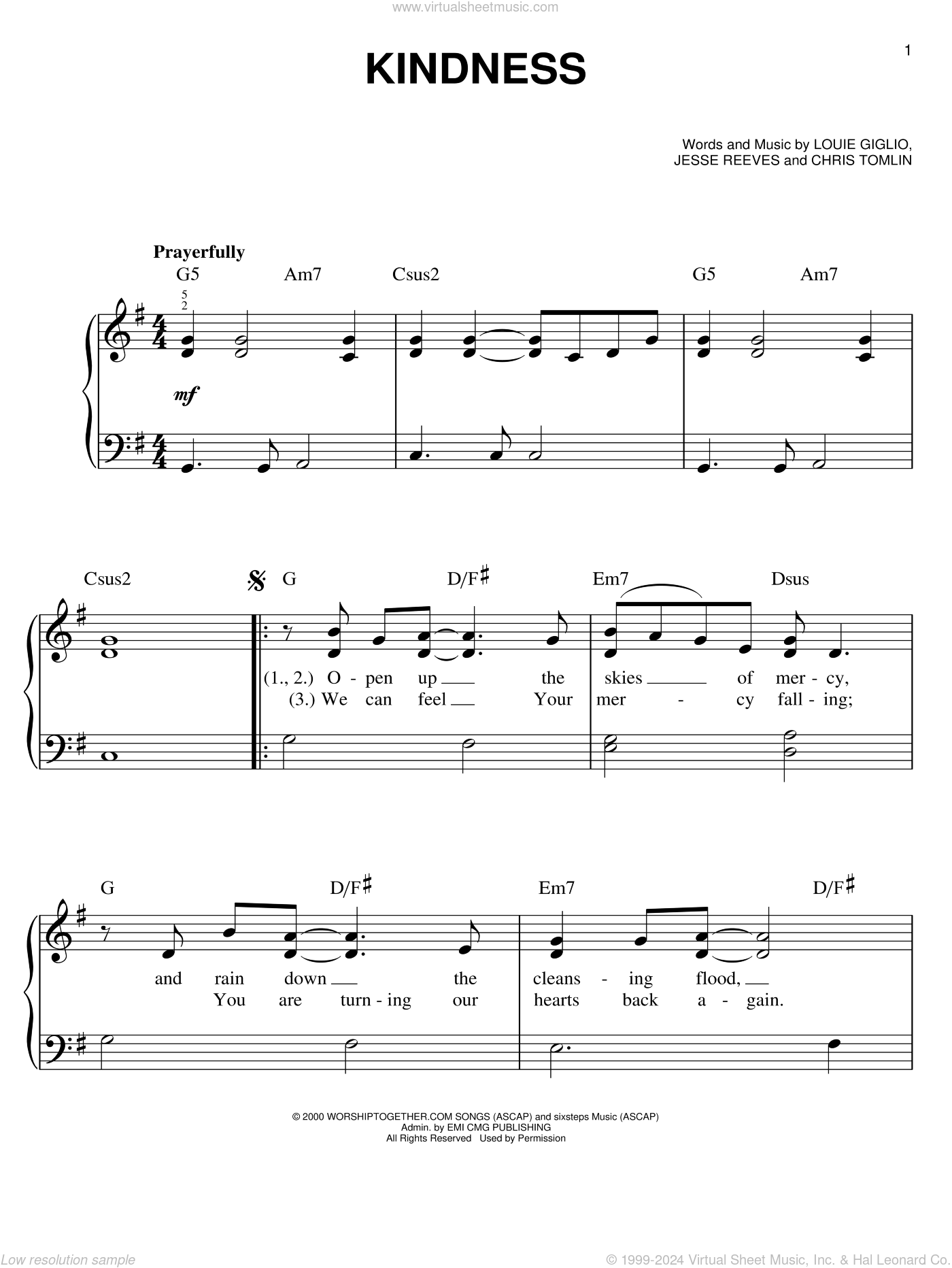 Kindness sheet music for piano solo (PDF-interactive)