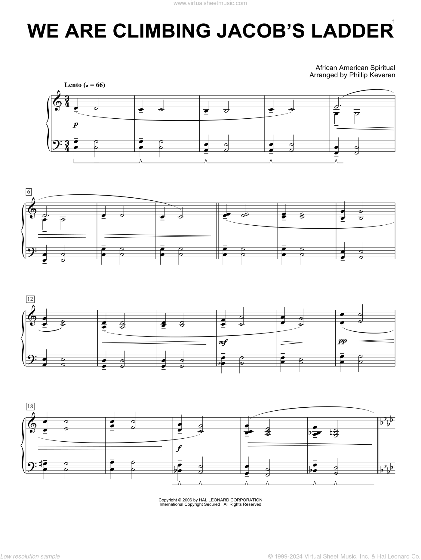 We Are Climbing Jacob's Ladder (arr. Phillip Keveren) sheet music ...