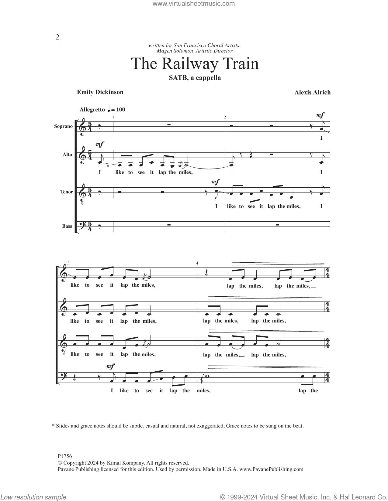 The Railway Train (arr. Loren Wiebe) sheet music for choir (SATB ...