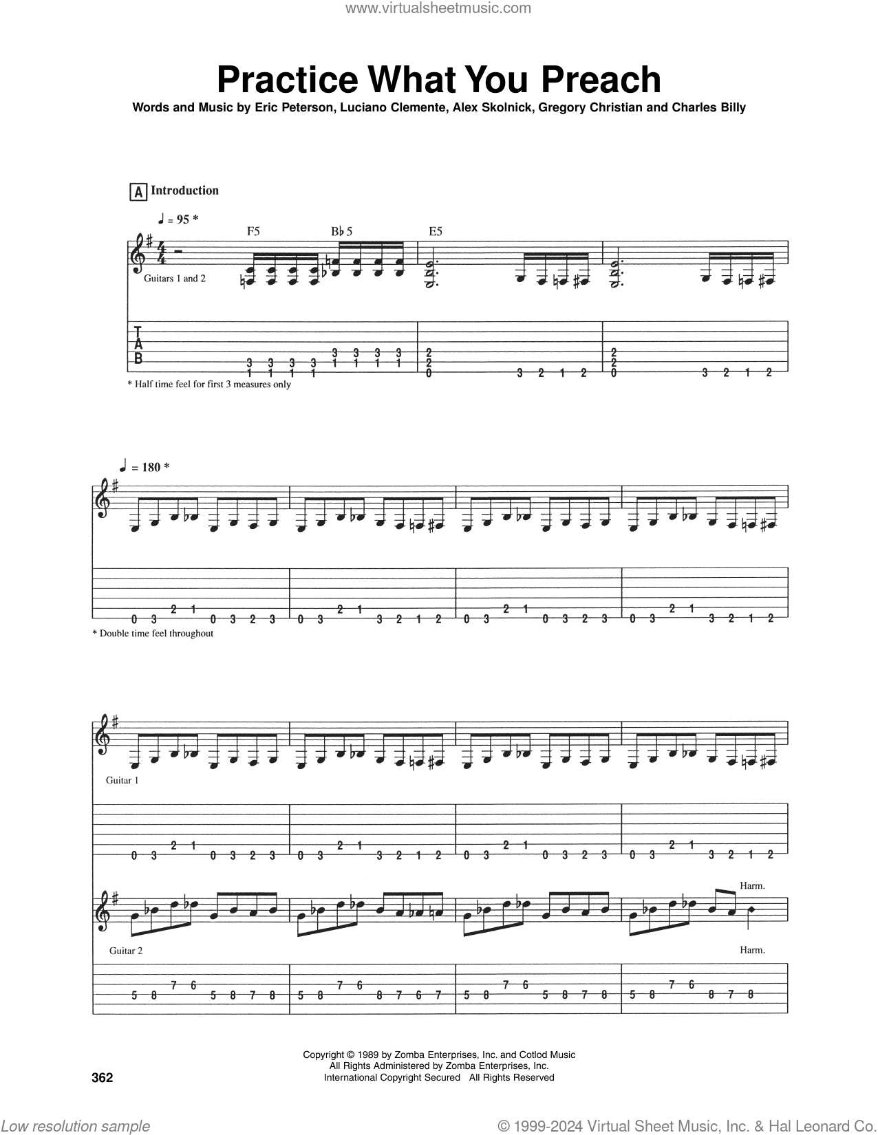 Practice What You Preach sheet music for guitar (tablature) (PDF)