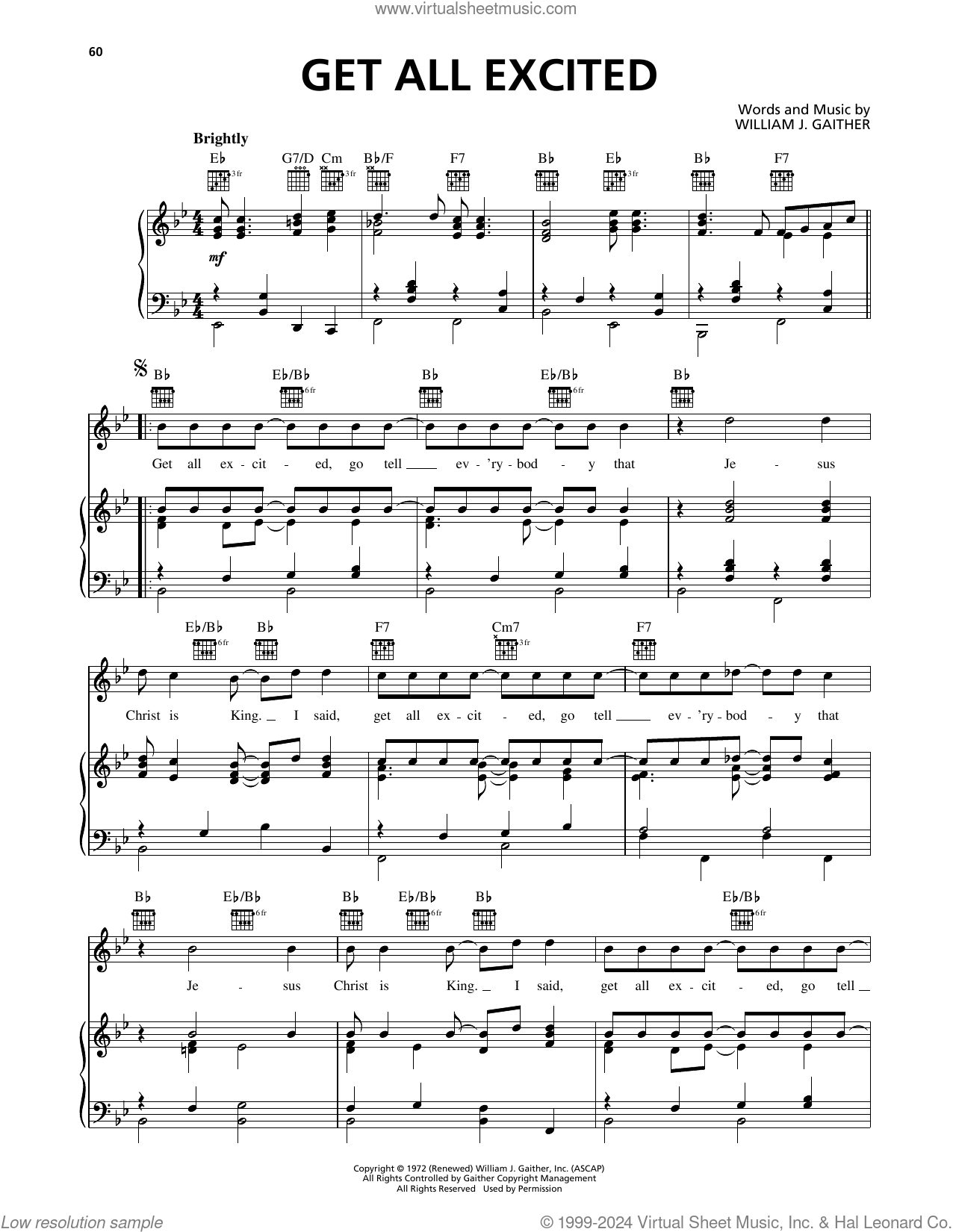 Get All Excited sheet music for voice, piano or guitar (PDF)