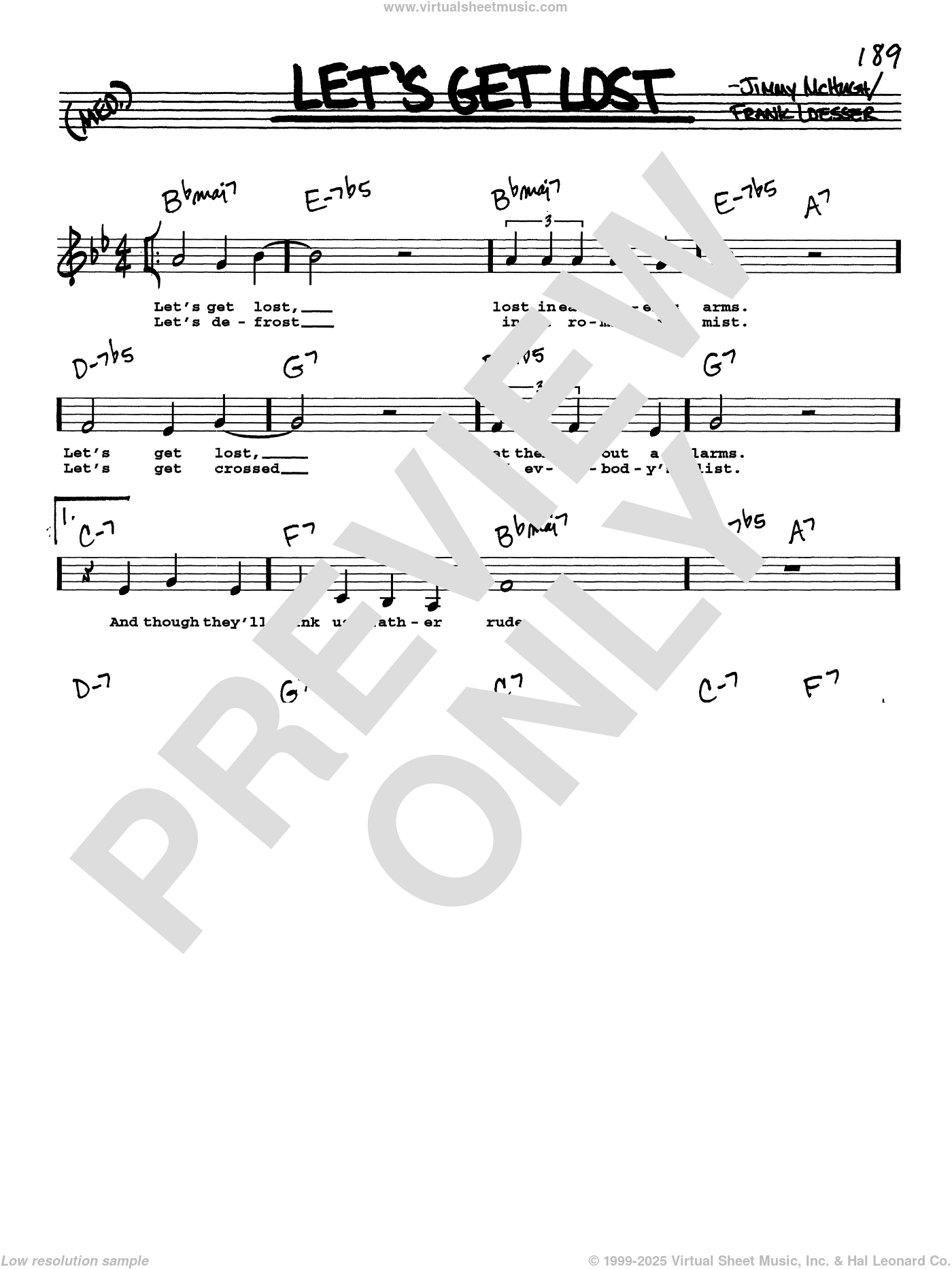 Let's Get Lost (Low Voice) sheet music (real book with lyrics)