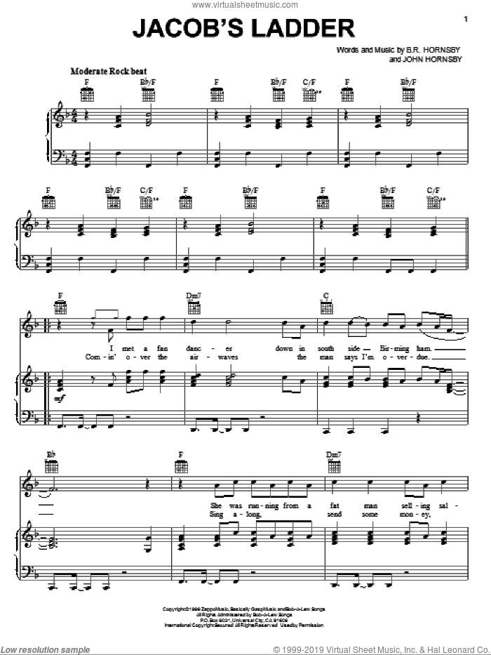 Jacob's Ladder sheet music for voice, piano or guitar (PDF)
