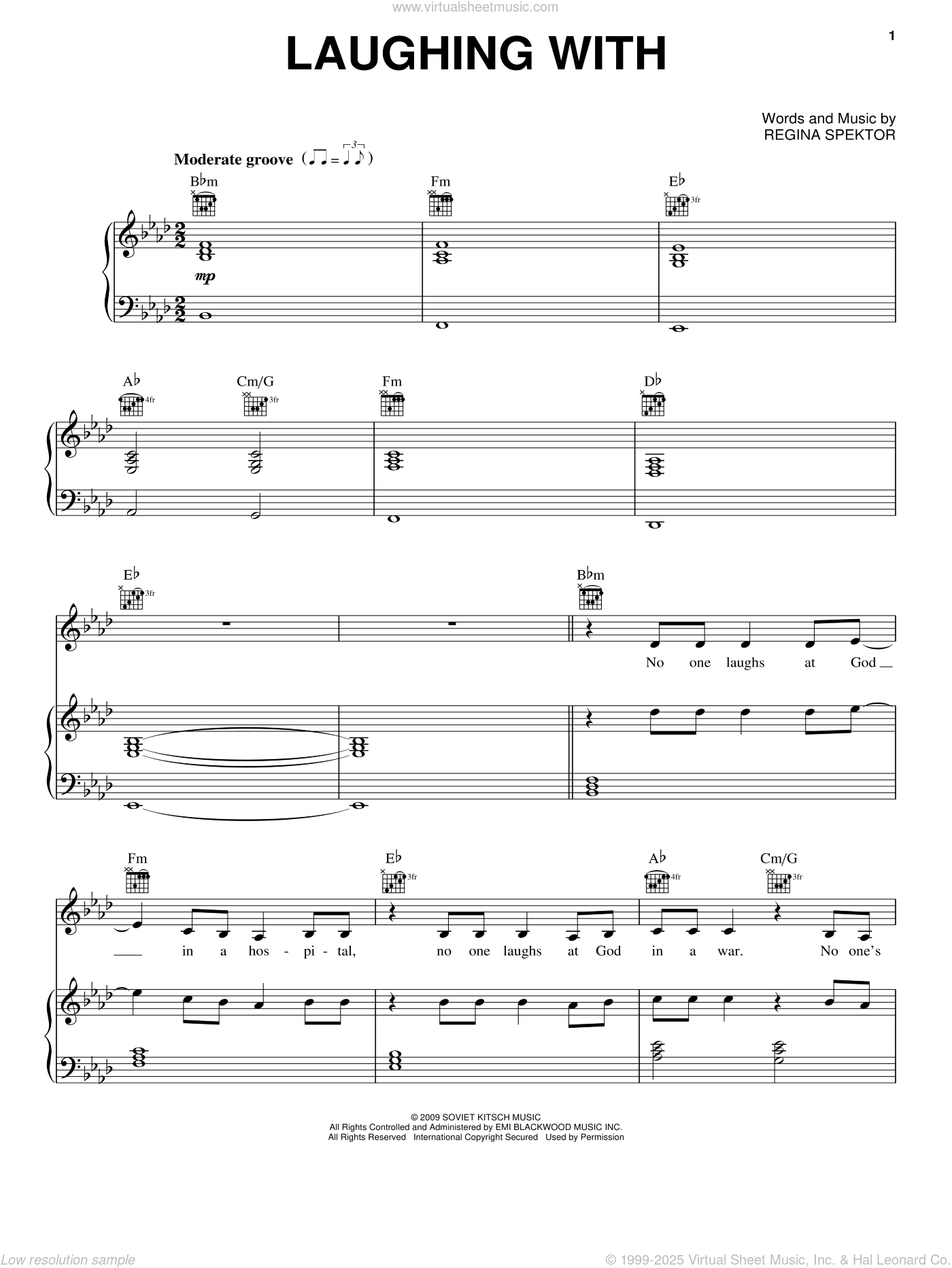 Laughing With sheet music for voice, piano or guitar (PDF)