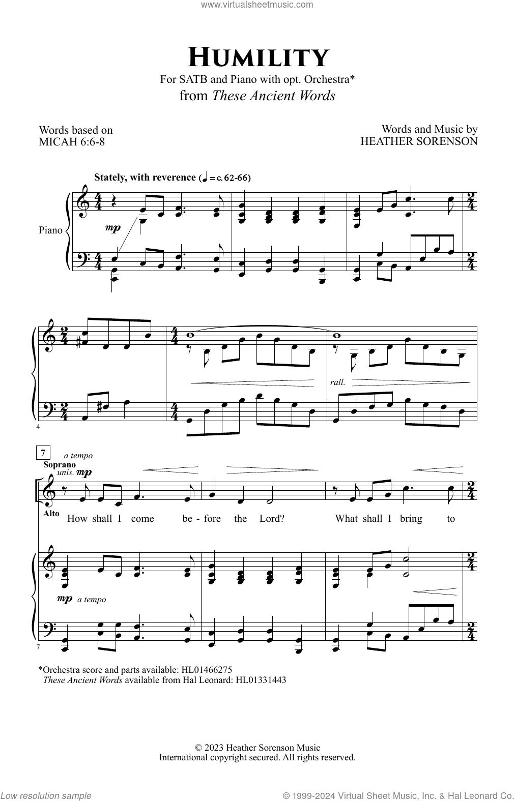 Humility sheet music for choir (SATB: soprano, alto, tenor, bass)