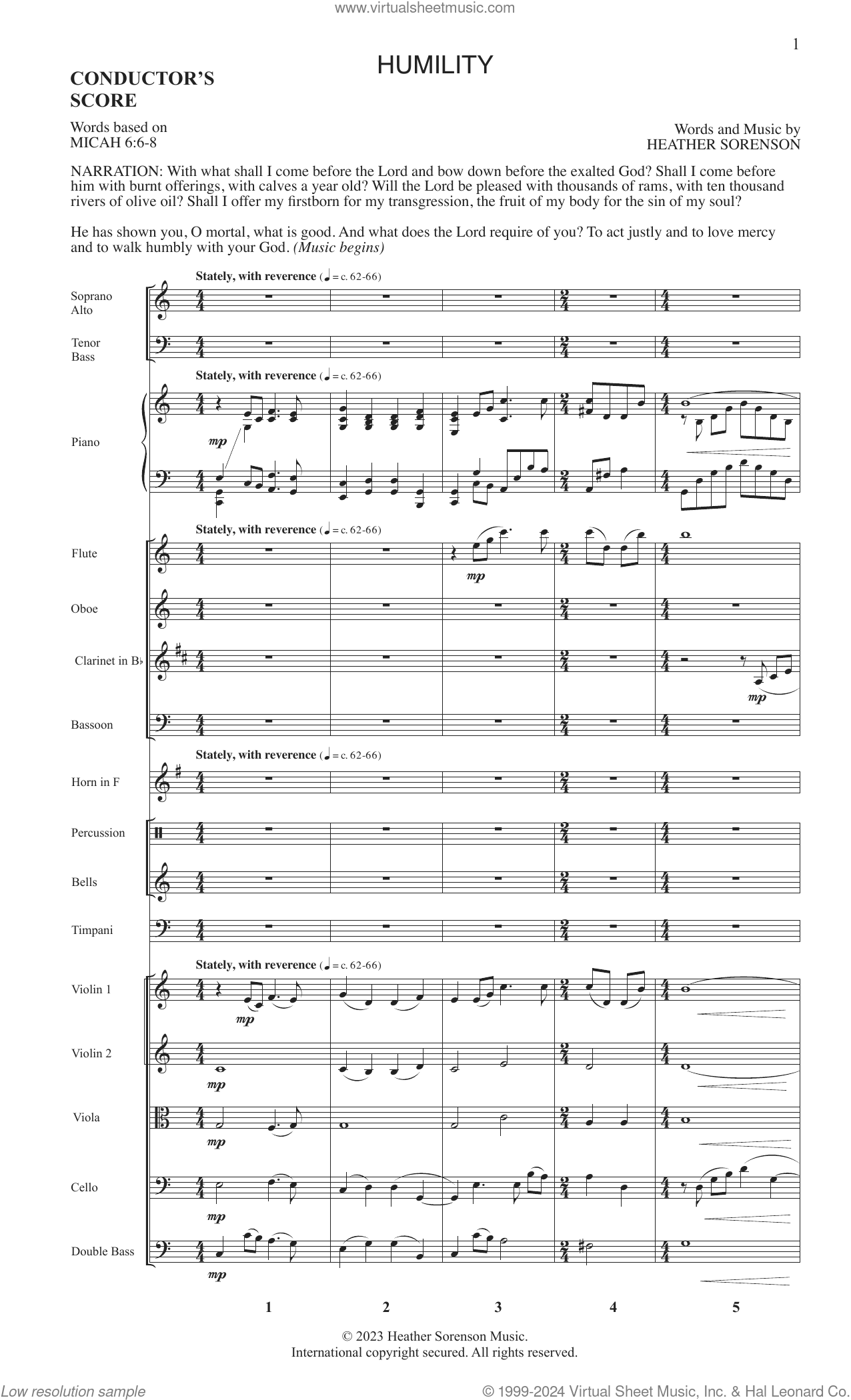 Humility sheet music (complete collection) for orchestra/band (chamber ...