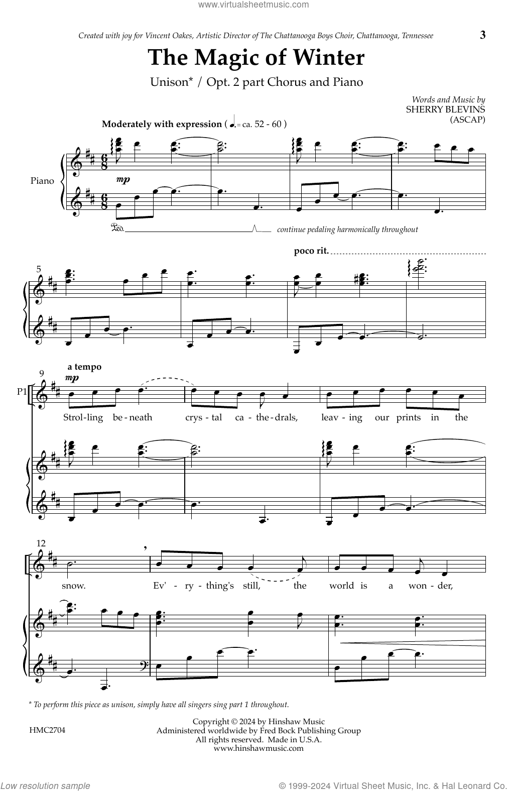 The Magic Of Winter sheet music for choir (2-Part) (PDF)